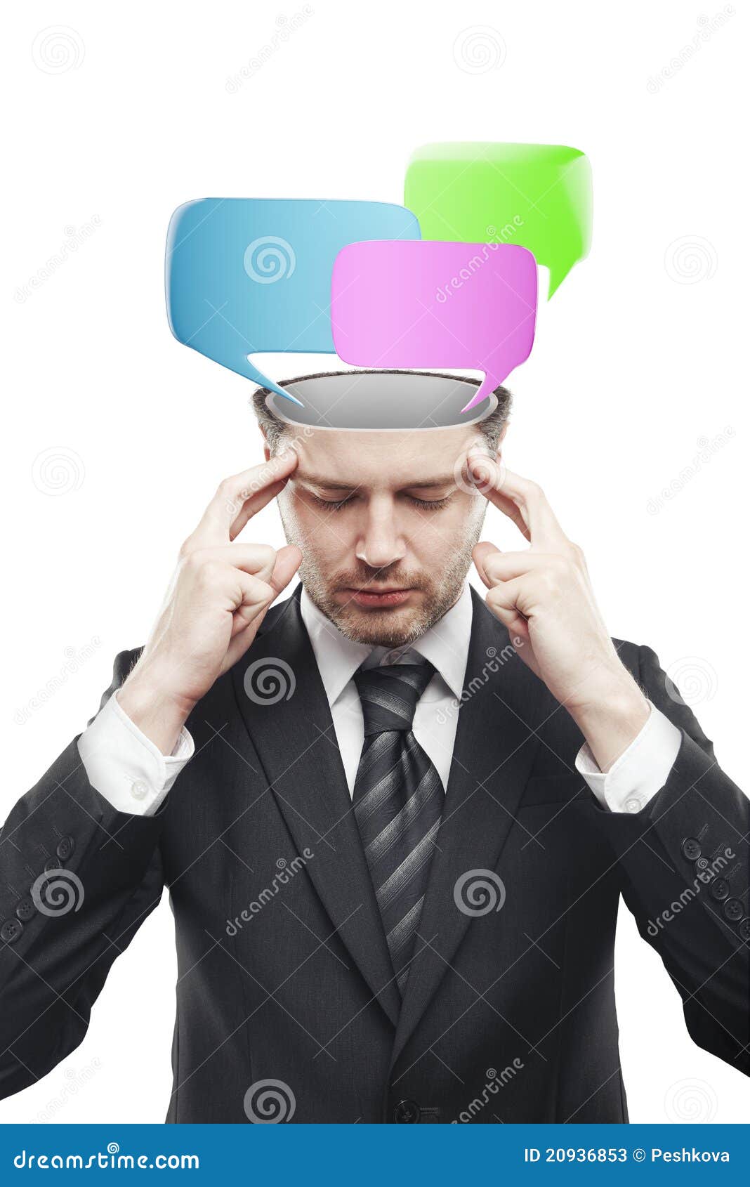 Hombre Razonable Con Las Burbujas Del Discurso Adentro Imagen de ...