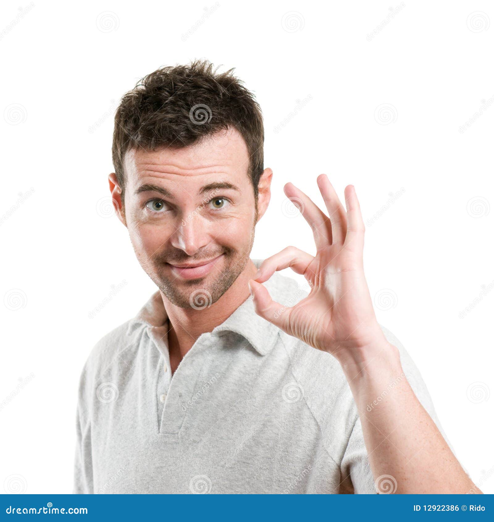 Hombre Satisfecho Con La Muestra Aceptable Foto de archivo - Imagen de ...