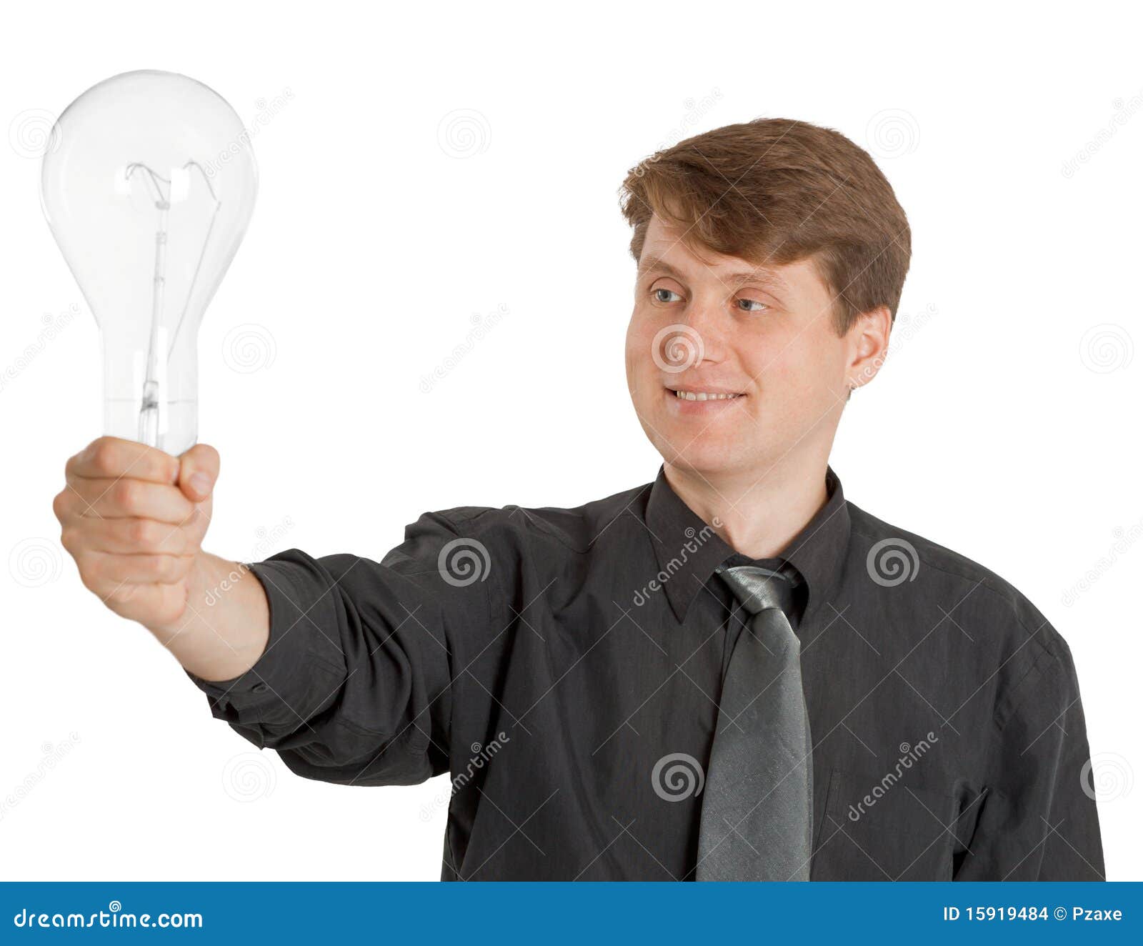 Hombre Satisfecho Que Sostiene Una Bombilla Imagenes de archivo ... Hombre Satisfecho Que Sostiene Una Bombilla Imagenes de archivo ...