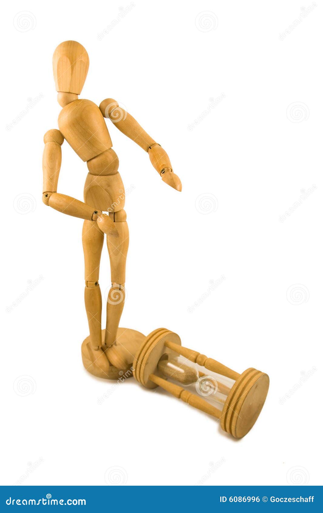 Hombre y clepsidra foto de archivo. Imagen de aislado - 6086996