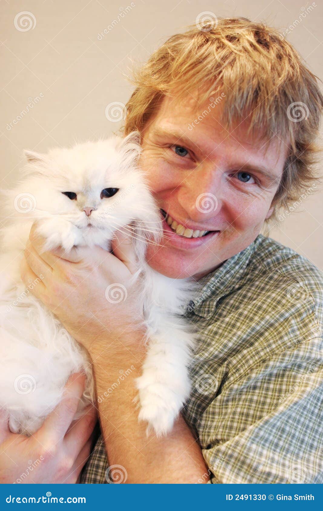 Hombre y gato foto de archivo. Imagen de gatito, contenido - 2491330