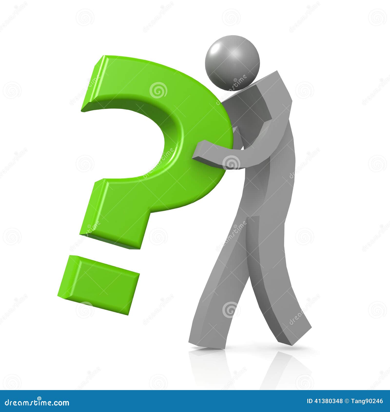 Hombre Y Signo De Interrogación Verde Stock de ilustración ...