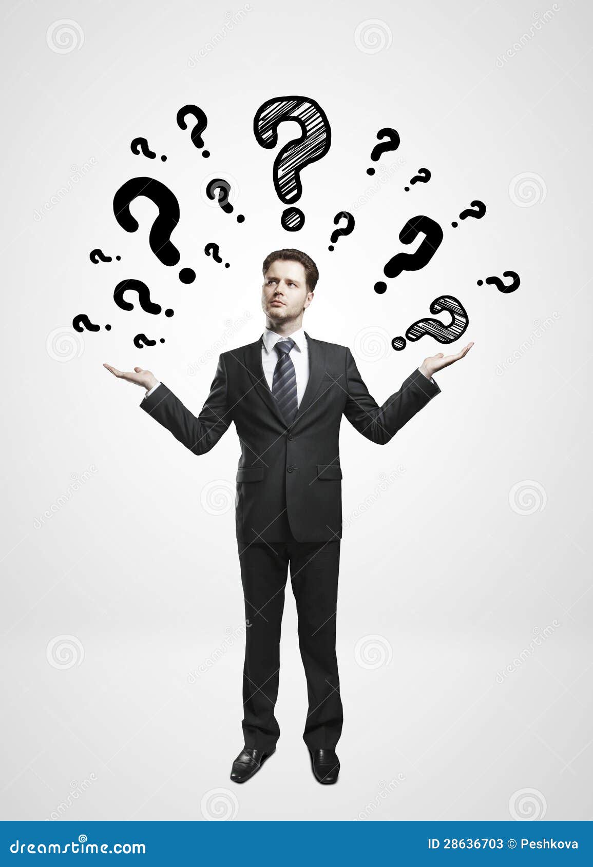 Hombre Y Signo De Interrogaciones Imagen de archivo - Imagen de juego ...