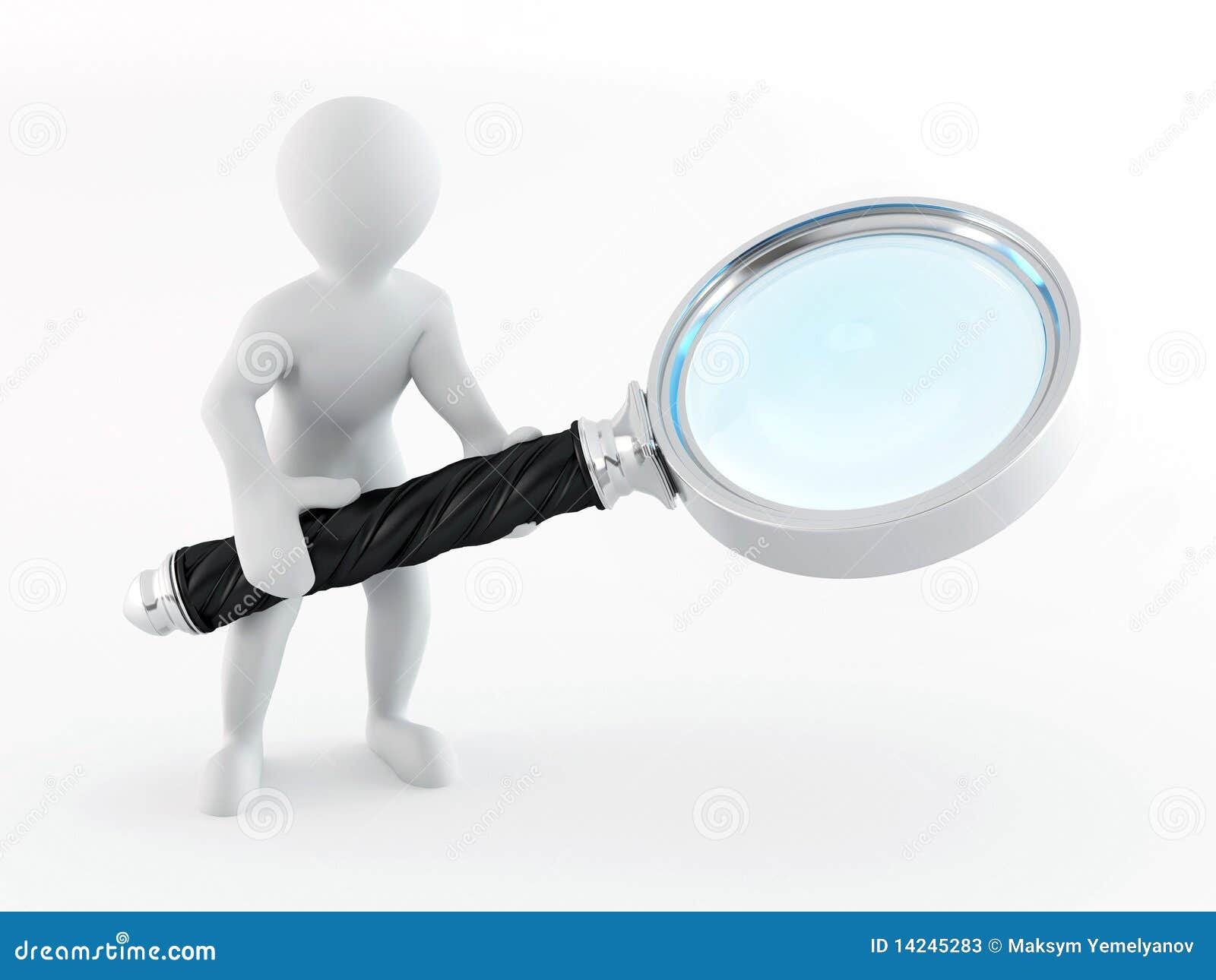 Hombres con la lupa stock de ilustración. Ilustración de cristal - 14245283