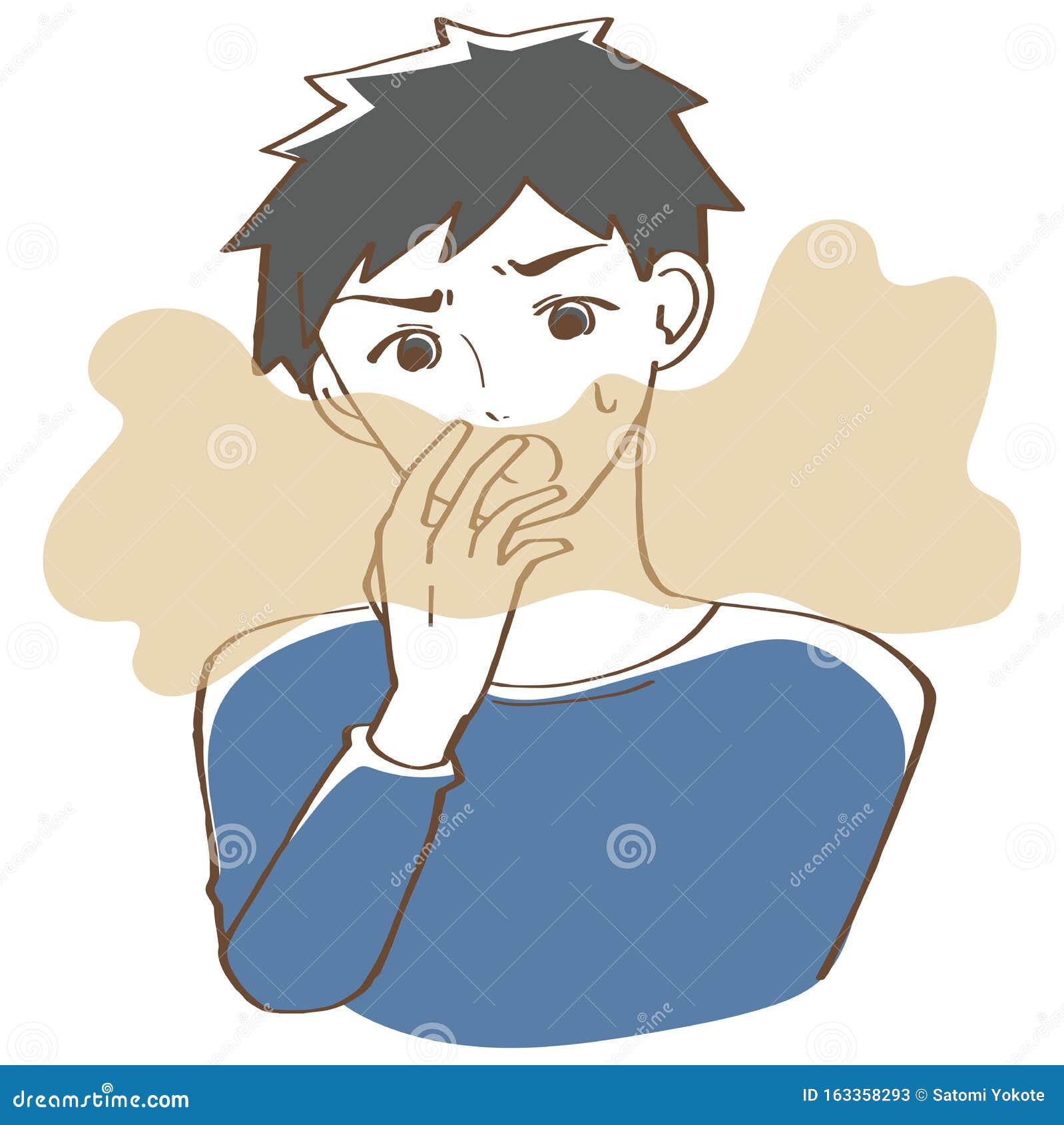 Hombres con mal aliento ilustración del vector. Ilustración de olor ...