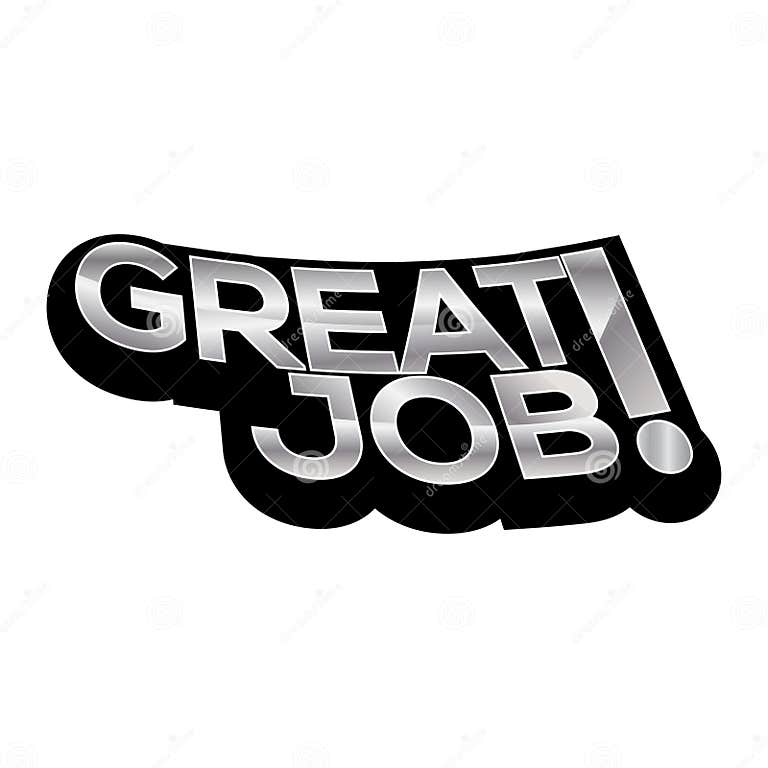 Great Job Icon Stock-vector. Black Letters Stock Vector - Illustration ...