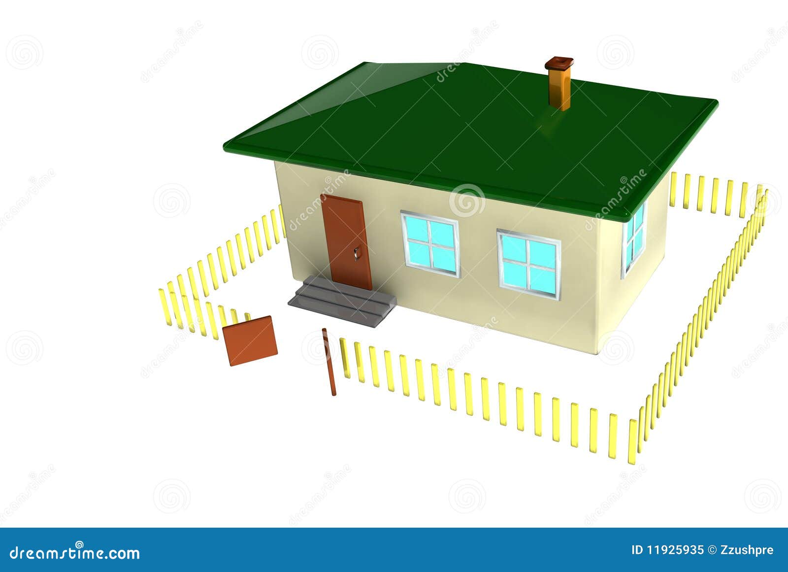 Home 3d stock illustration. Illustration of residential - 11925935