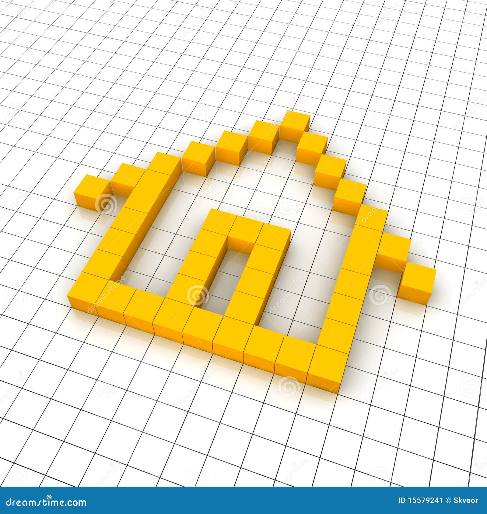 Home 3d icon in grid stock illustration. Illustration of cubes - 15579241