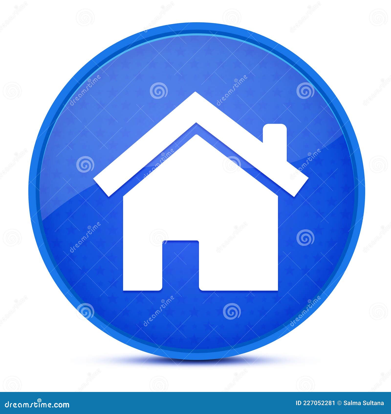 Home Aesthetic Glossy Blue Round Button Abstract Stock Illustration ...