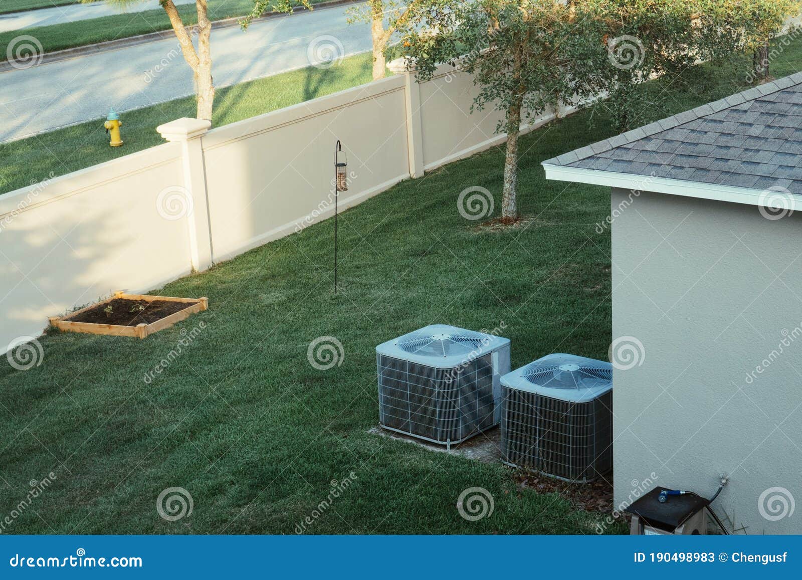 Home Air Conditioner Compressor System Stock Image - Image of backyard ...
