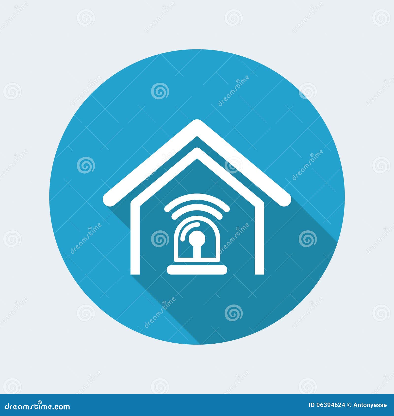 Home alarm icon stock vector. Illustration of alarm, vector - 96394624