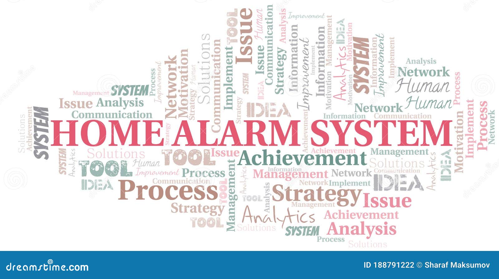 Home Alarm System Typography Vector Word Cloud. Stock Vector ...