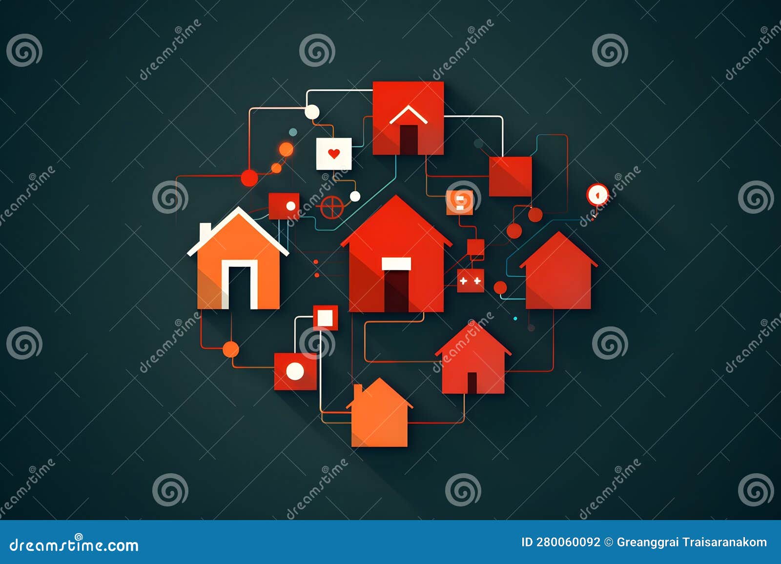 Home Algorithm Icon. Connecting the Home System Stock Illustration ...