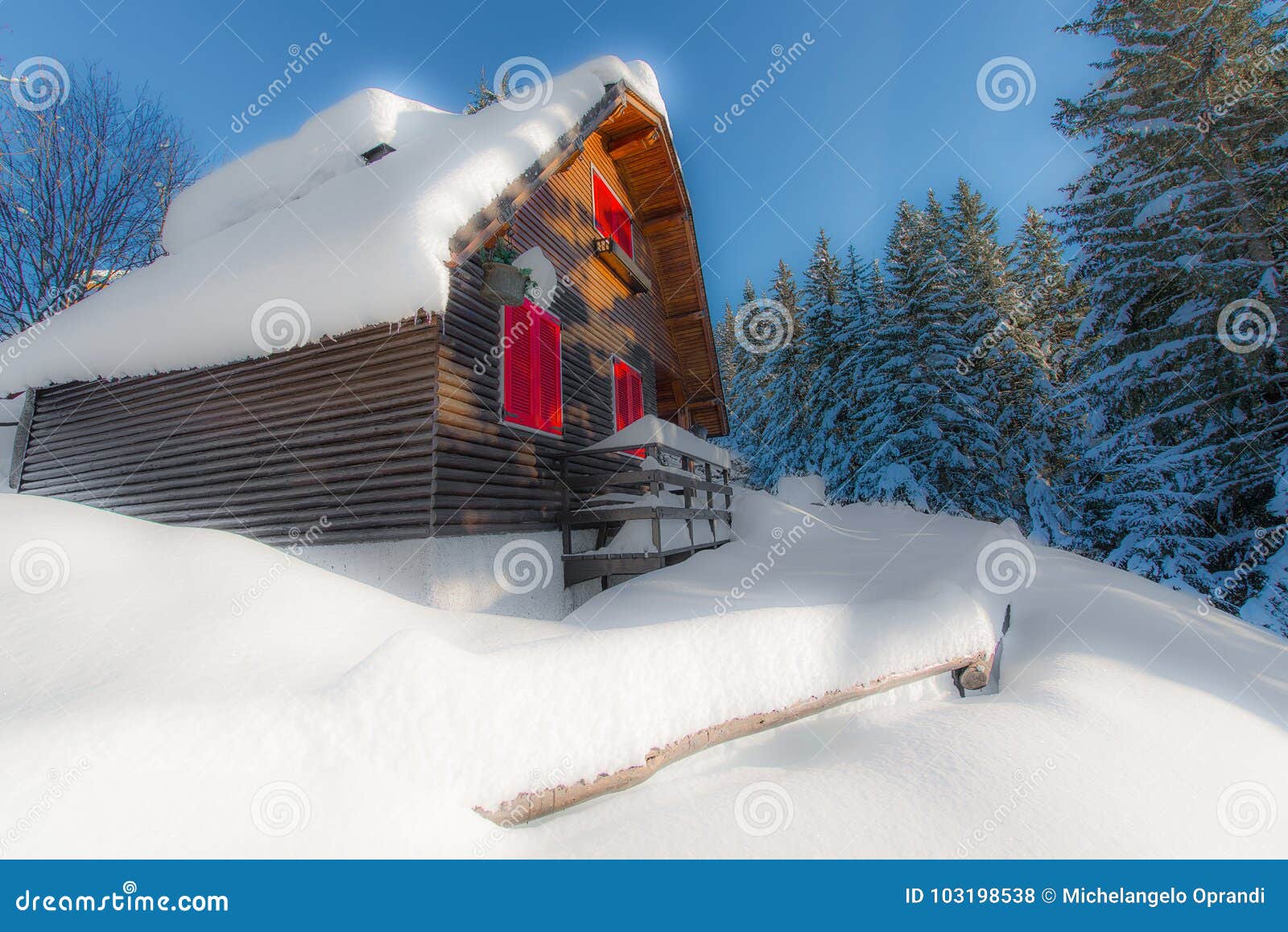 Home alone in the snow stock photo. Image of architecture - 103198538