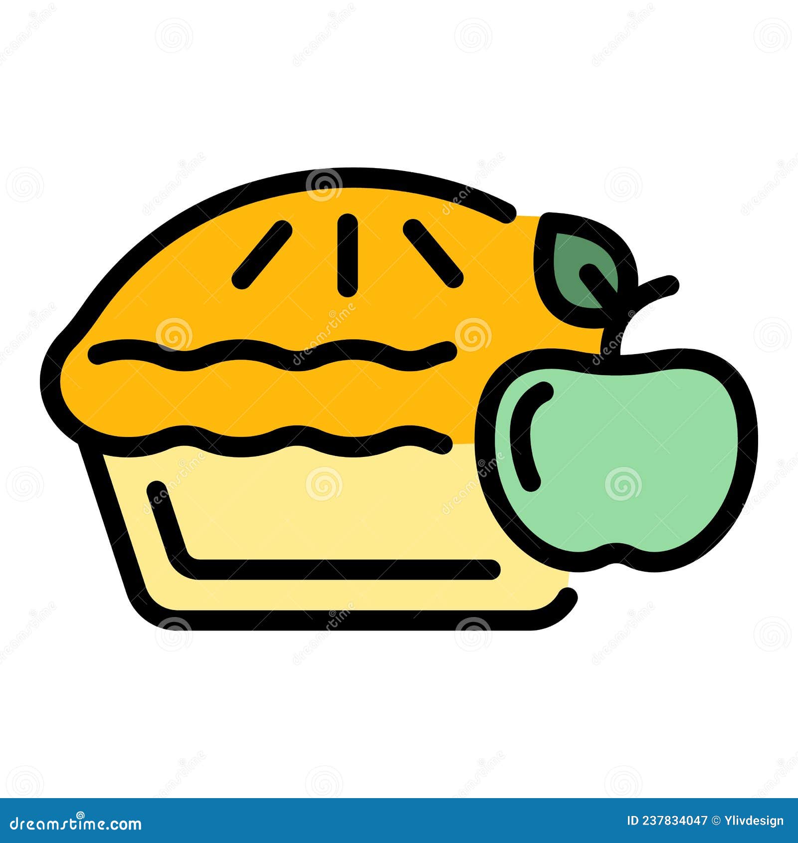 Home Apple Pie Icon Color Outline Vector Stock Vector - Illustration of ...