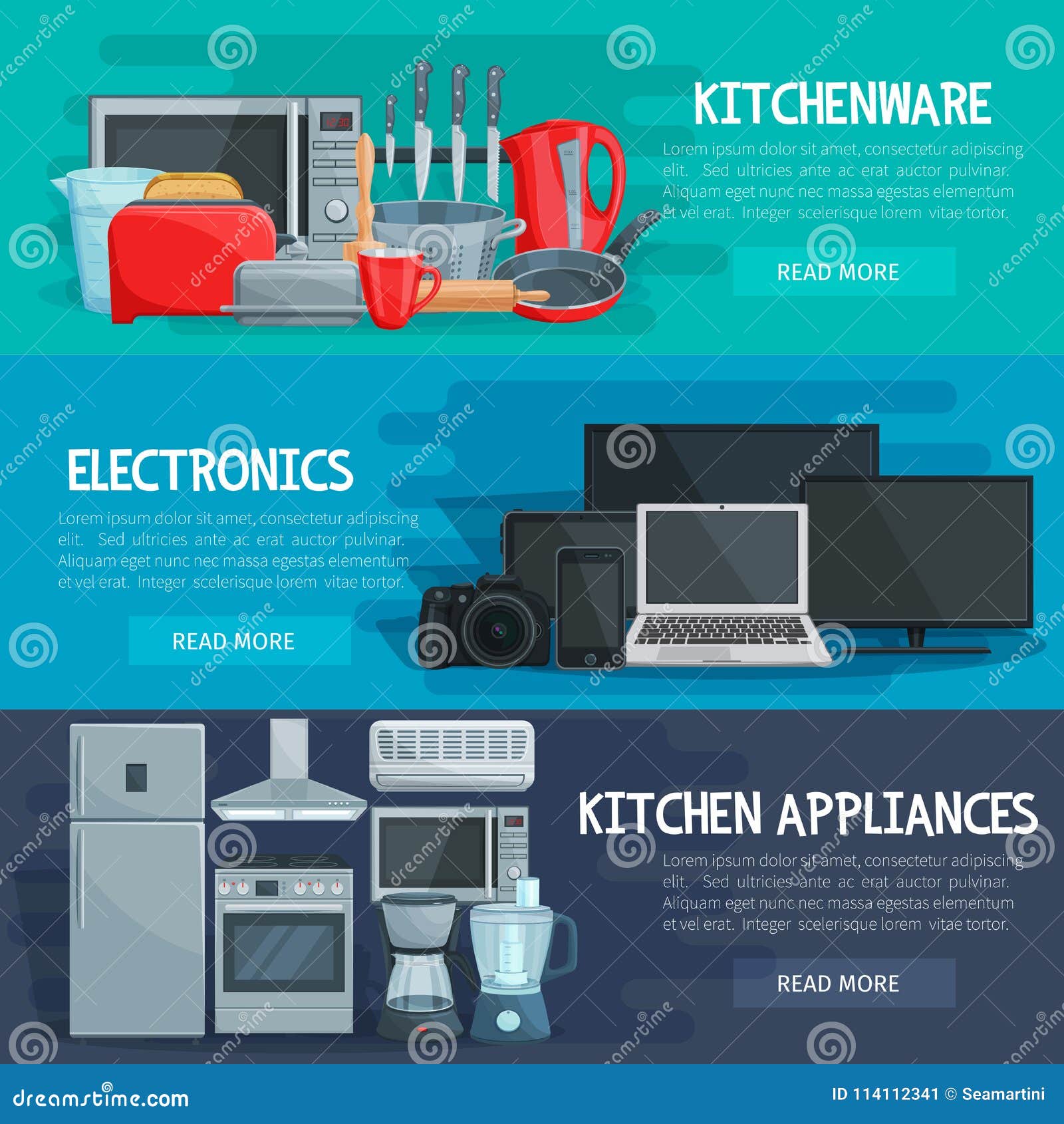 Home Appliance Banner of Kitchenware, Electronics Stock Vector ...