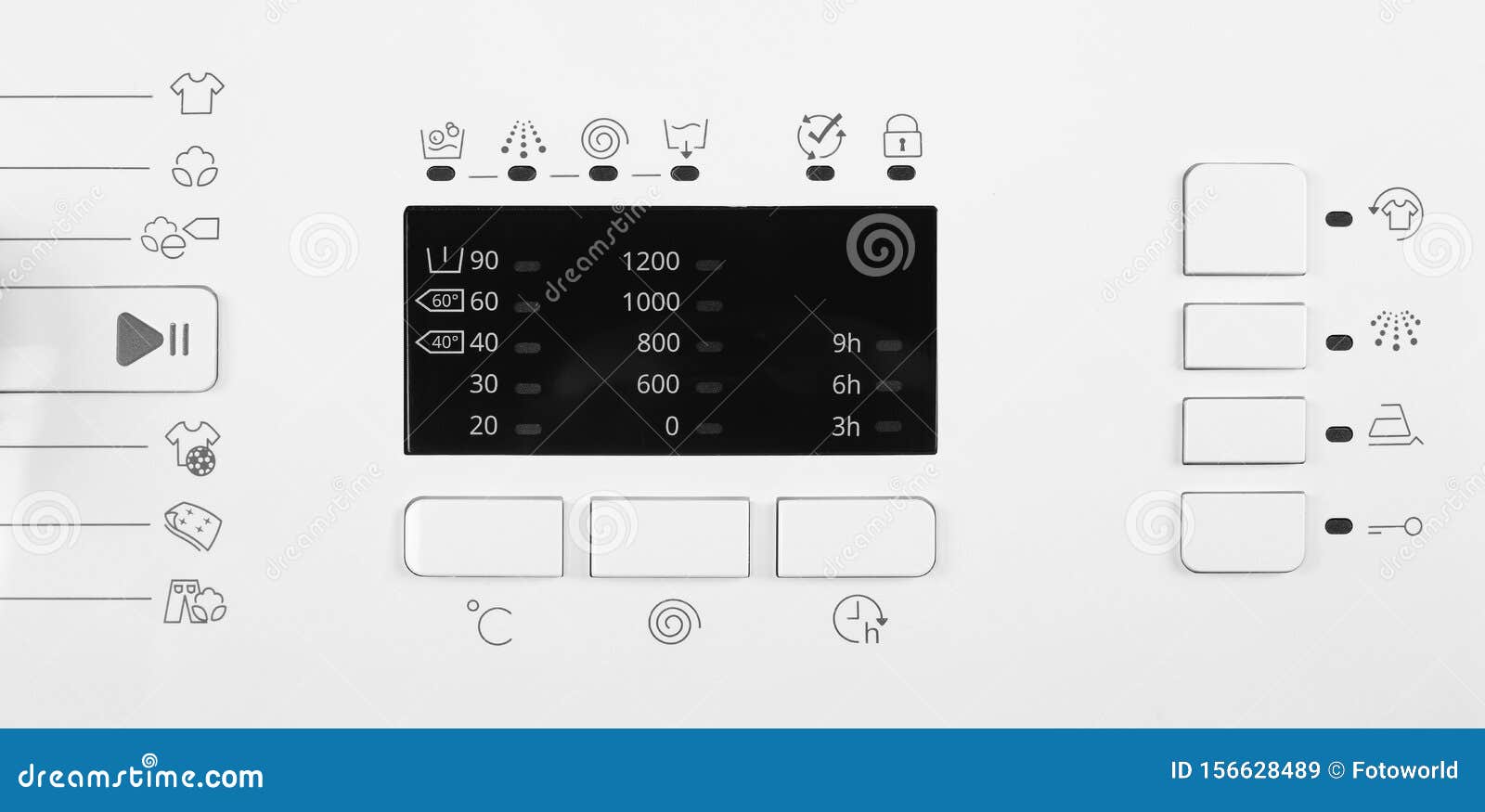 Home Appliance - Front View Washing Machine Control Panel Stock Image ...