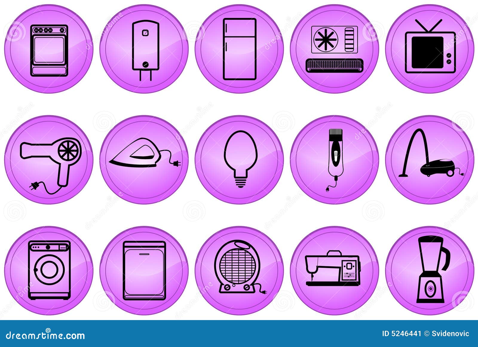 Home appliances buttons stock vector. Illustration of iron - 5246441