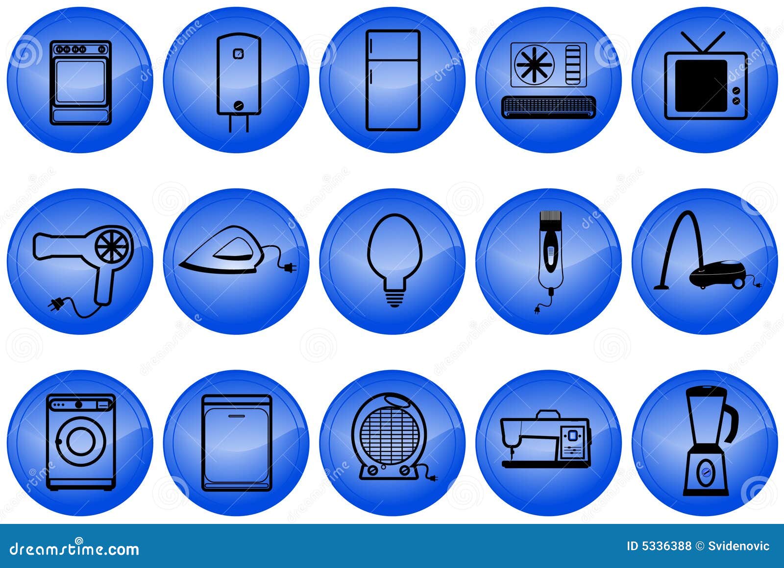 Home appliances buttons stock vector. Illustration of dryer - 5336388