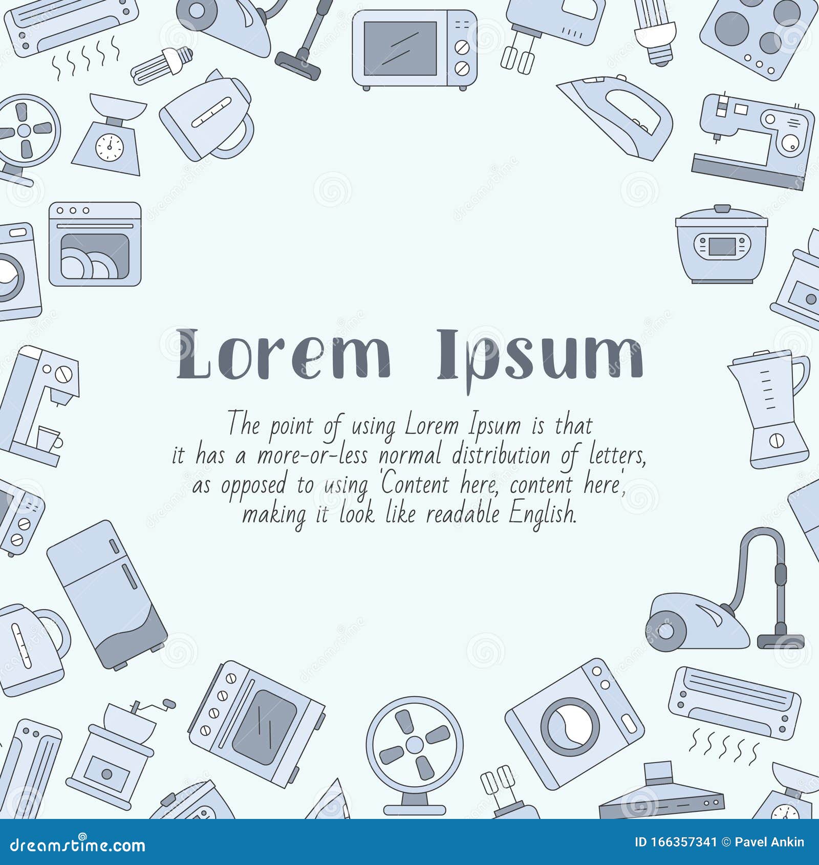 Home appliances card 01 stock vector. Illustration of card - 166357341