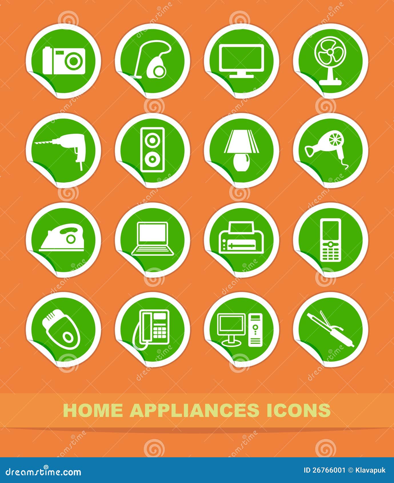 Home appliances icons stock vector. Illustration of screen - 26766001
