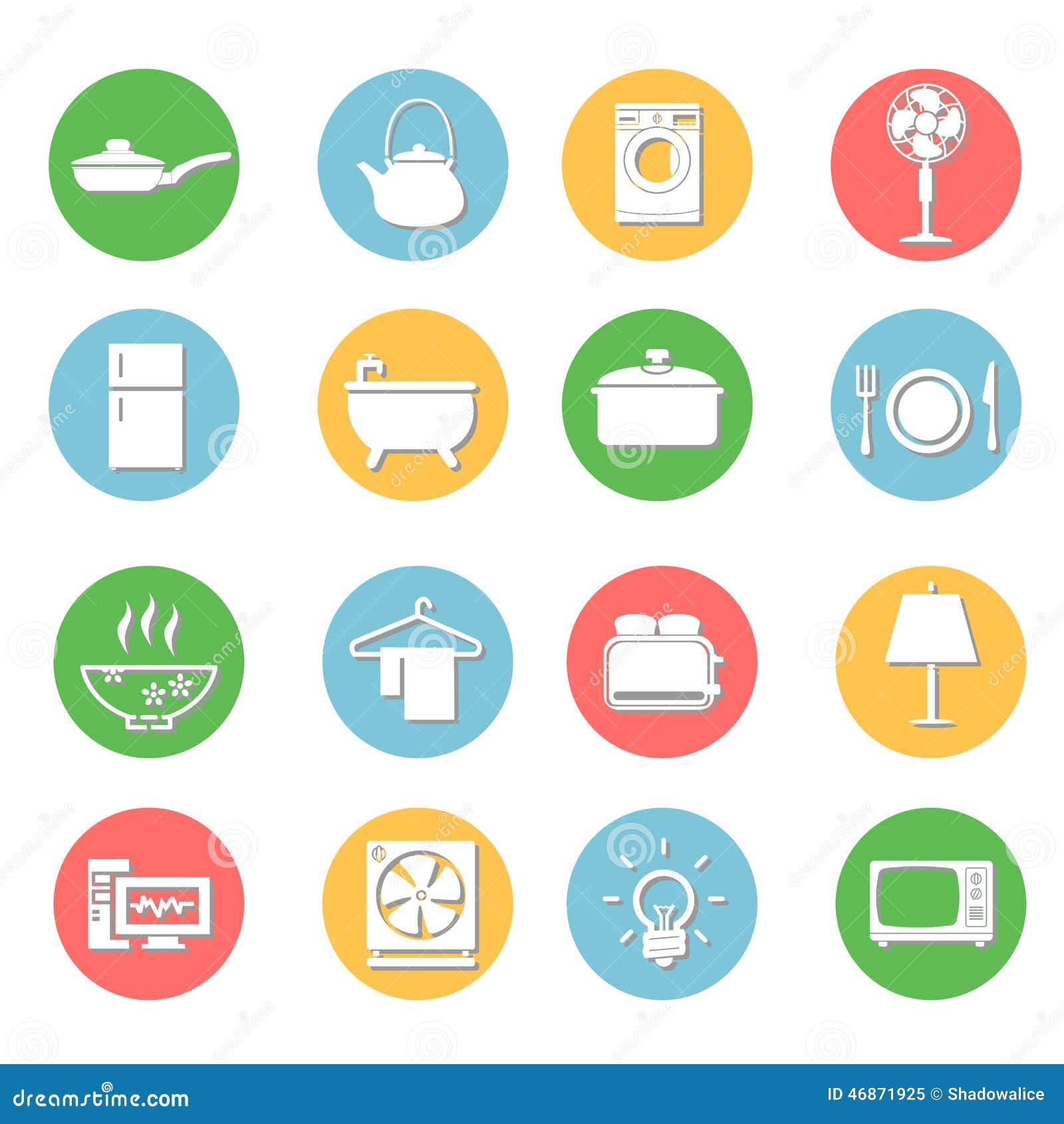 Home Appliances Icons Set stock vector. Illustration of electric - 46871925