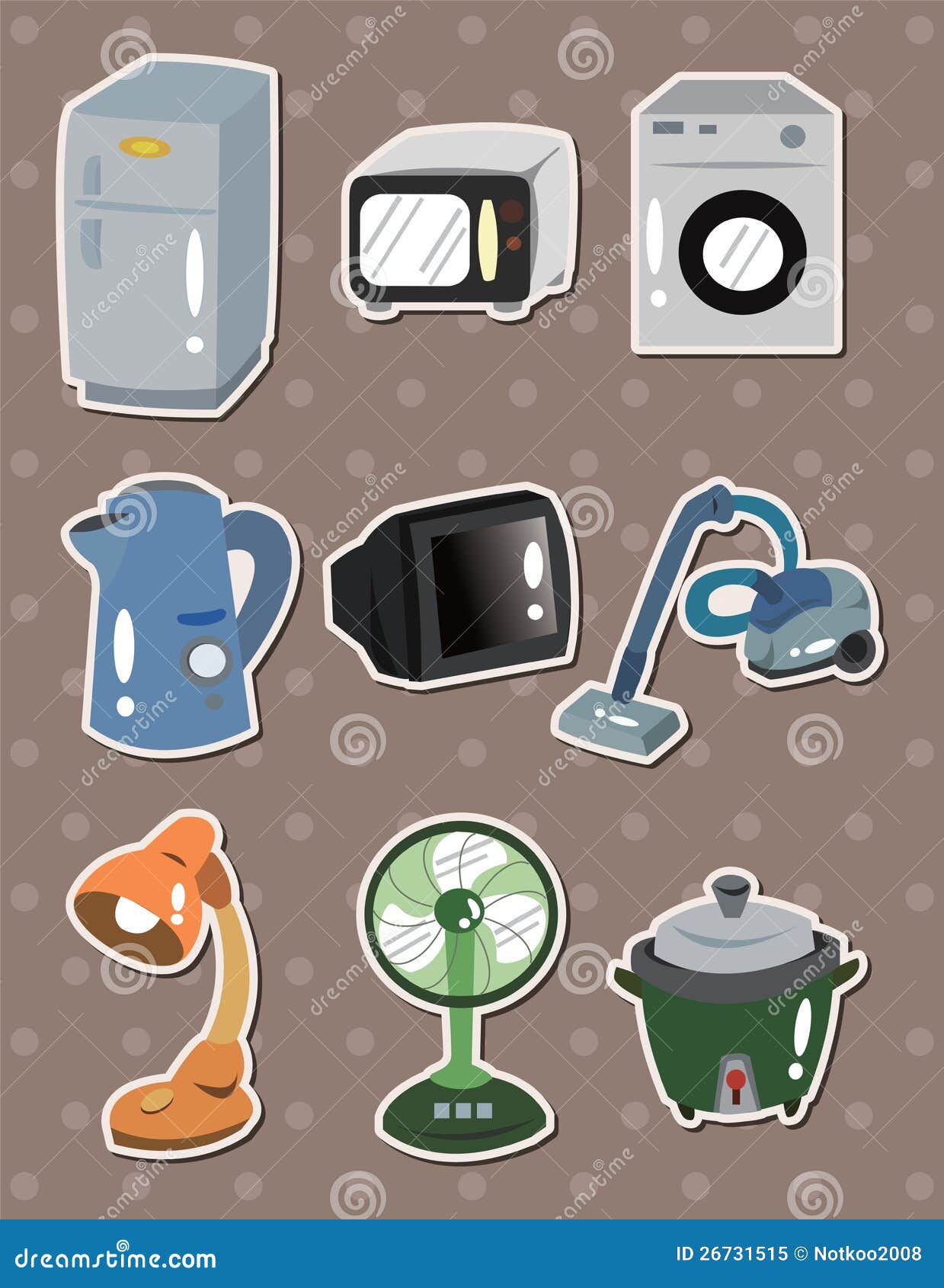 Home Appliances stickers stock vector. Illustration of home - 26731515