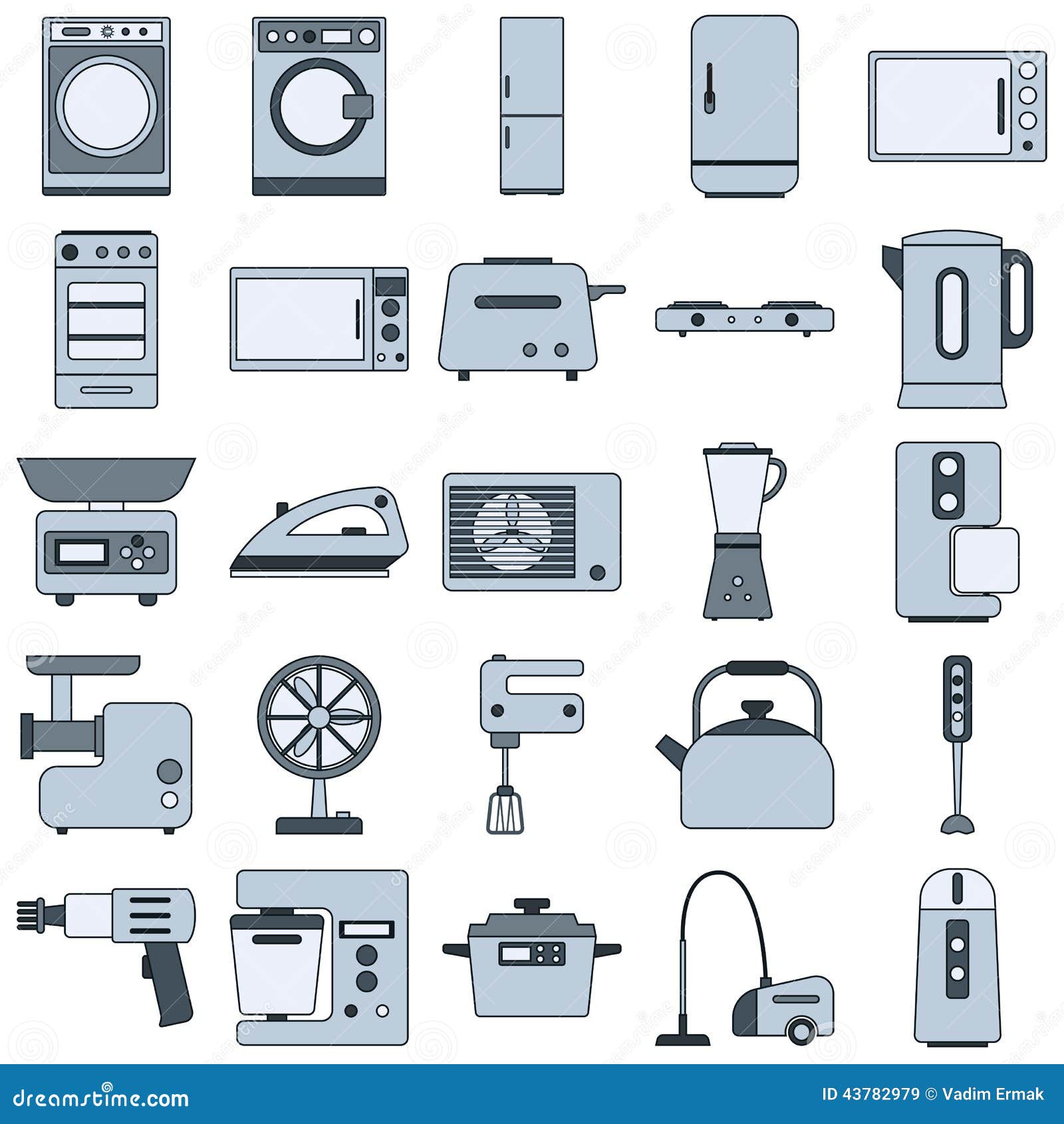 Home Appliances Vector Icons Stock Vector - Illustration of coffee ...