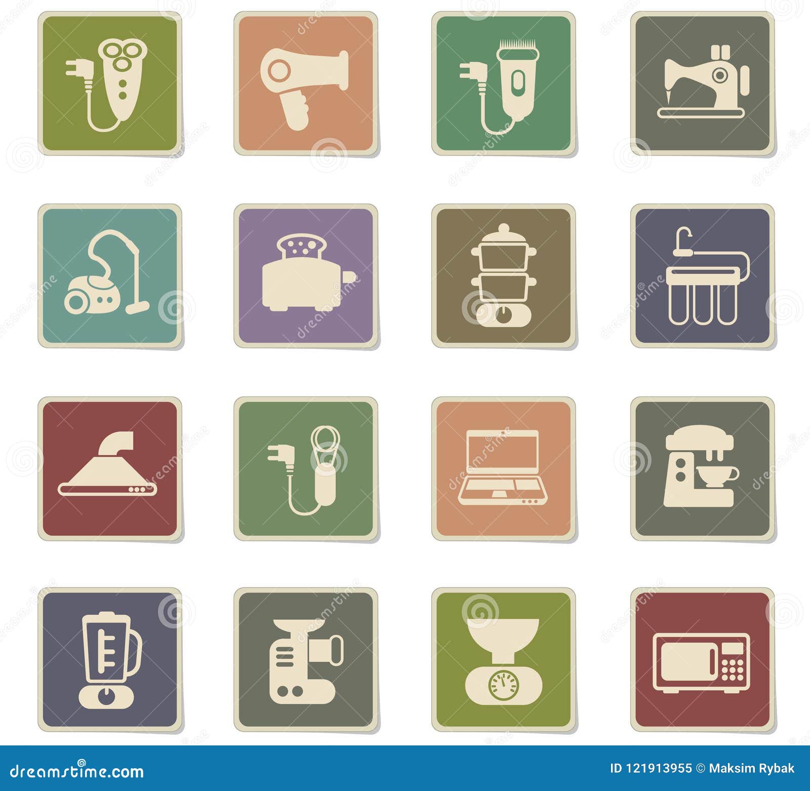 Home appliances icon set stock vector. Illustration of crock - 121913955