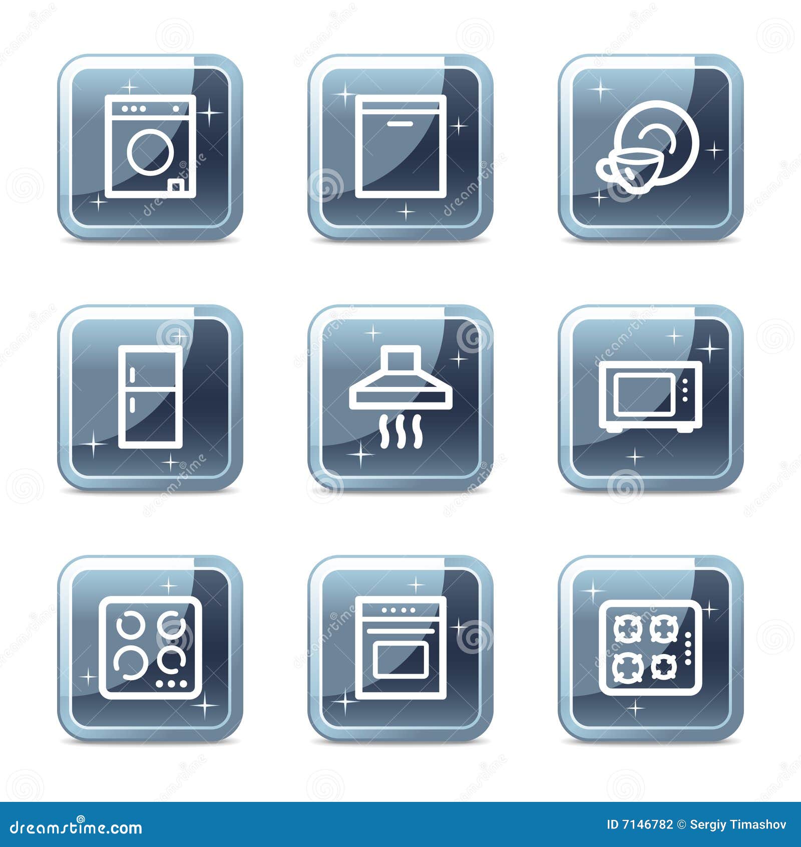 Home appliances web icons stock vector. Illustration of blue - 7146782