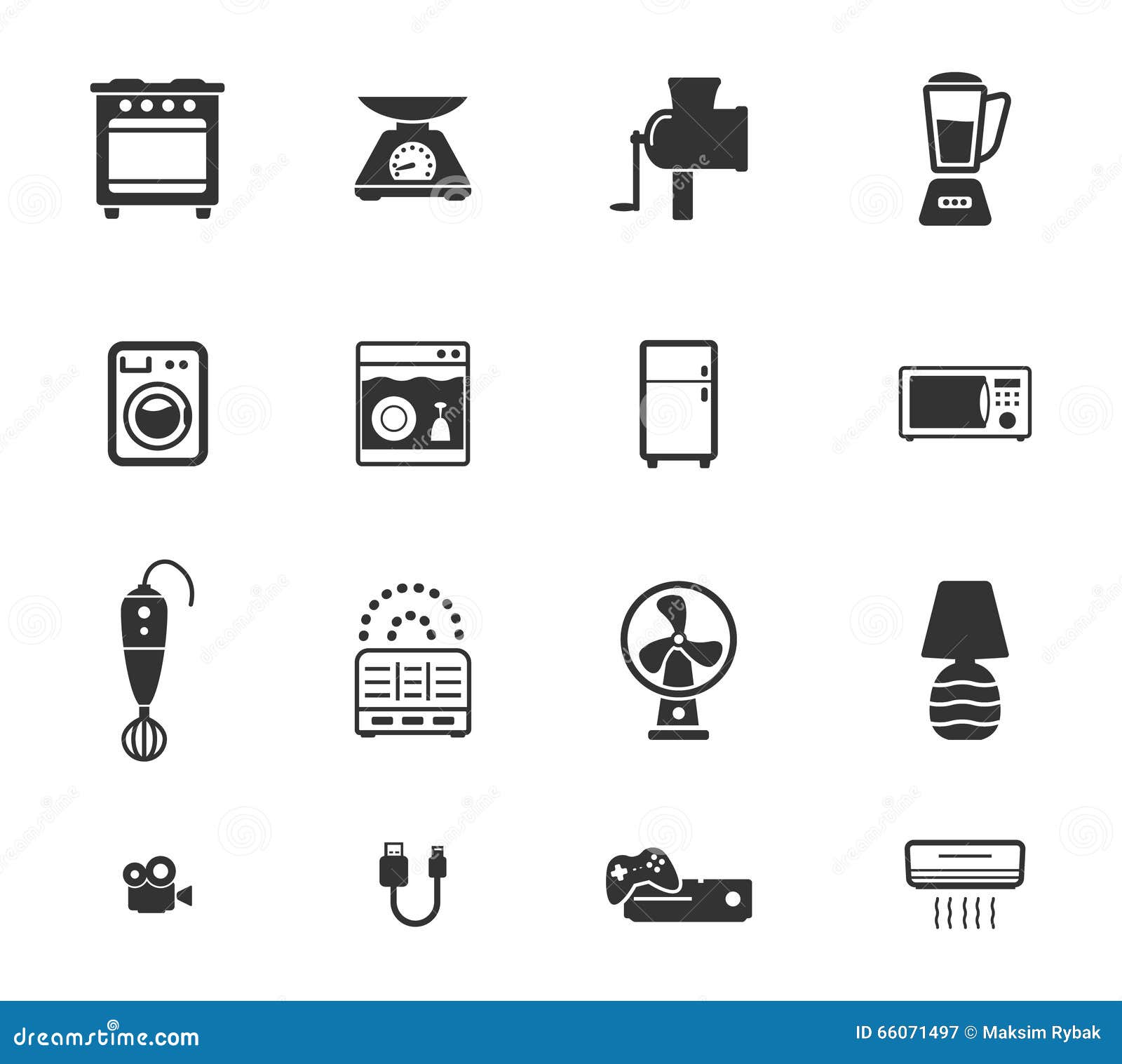 Home Applicances Simply Icons Stock Vector - Illustration of scales ...