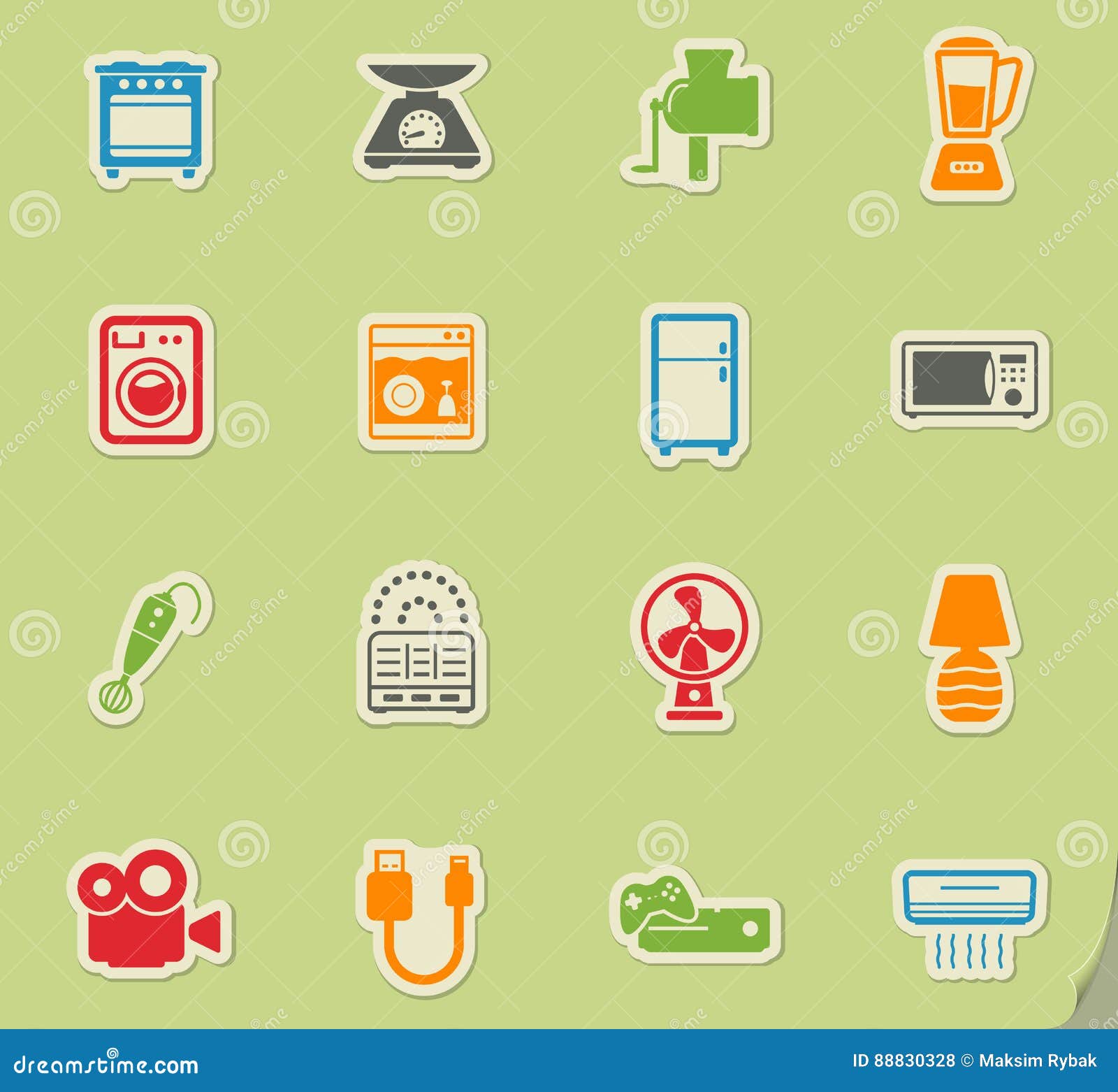 Home Applicances Simply Icons Stock Illustration - Illustration of ...