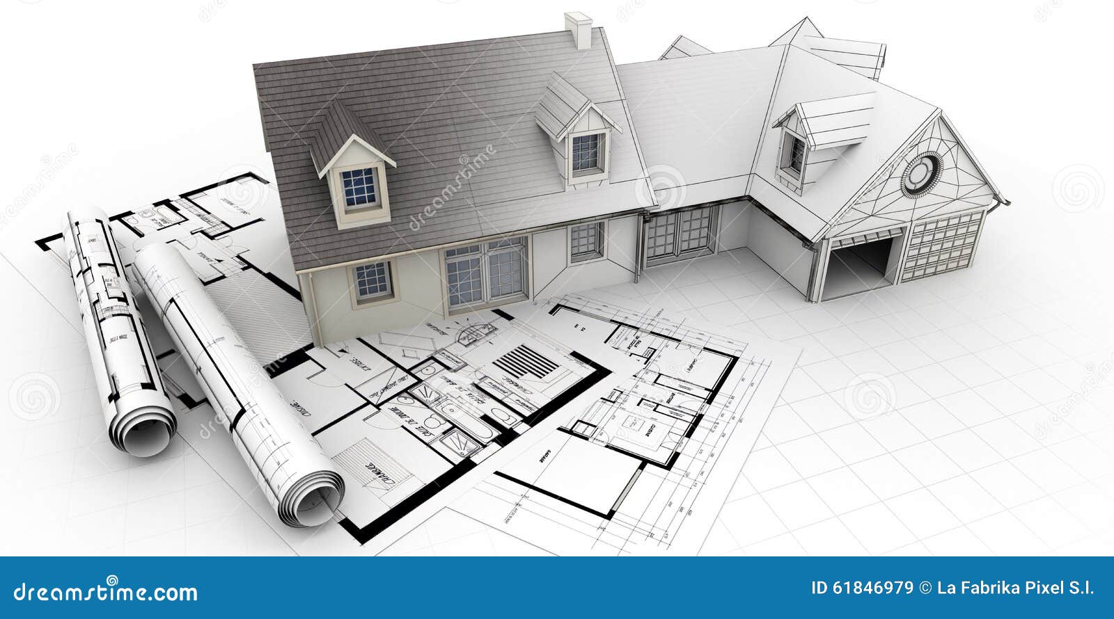 Home Architecture Project Completion Stock Illustration - Illustration ...
