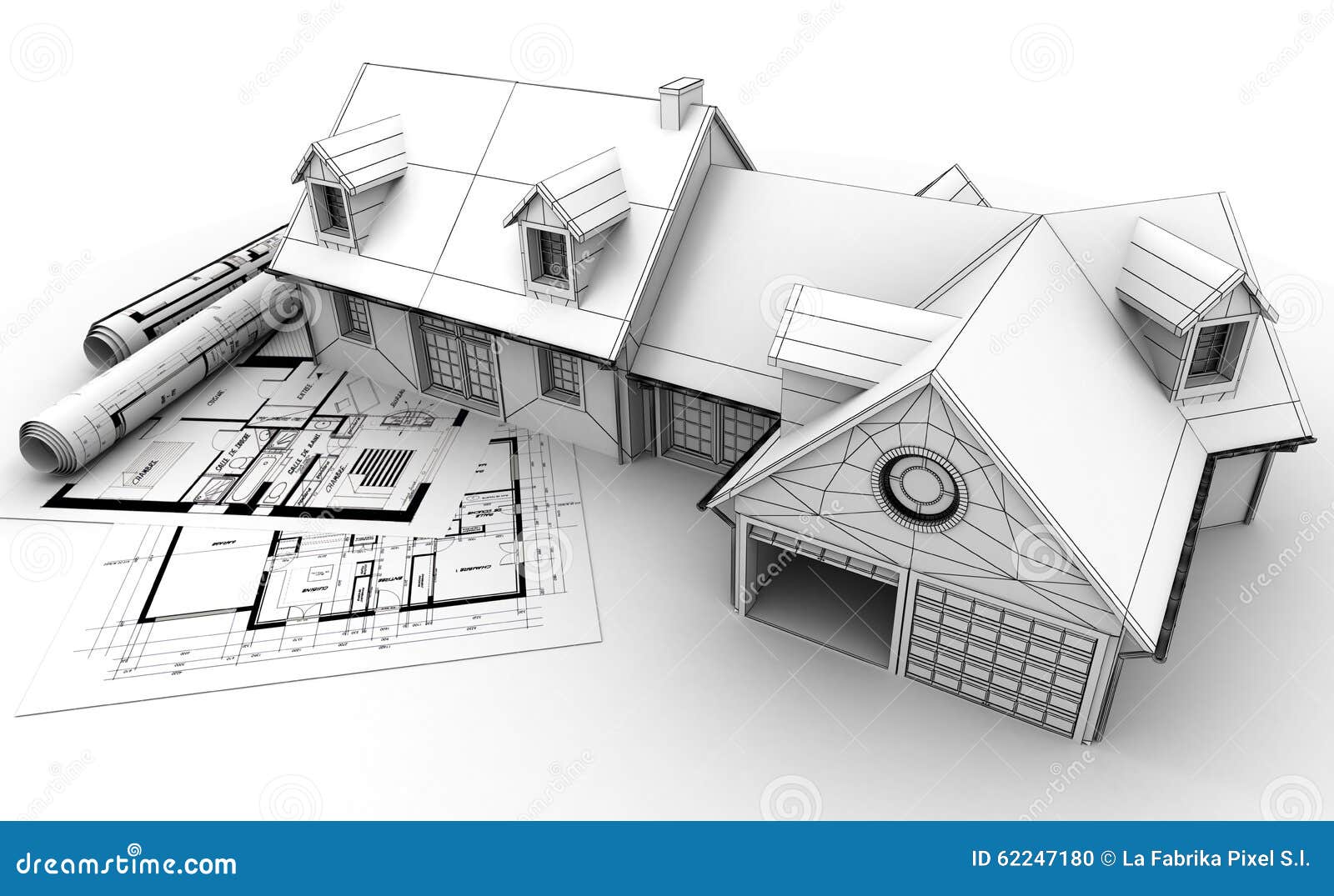 Home Architecture Project Completion Stock Illustration - Illustration ...