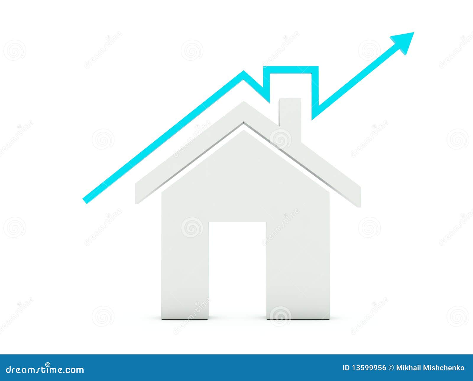 Home with arrow stock illustration. Illustration of business - 13599956