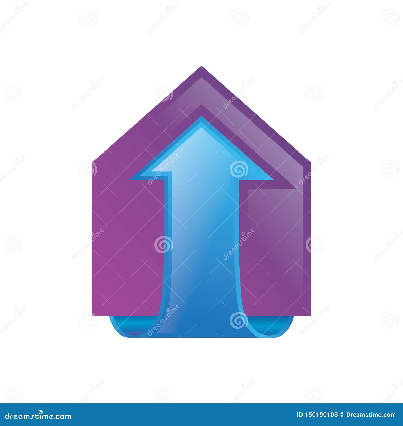 Home Arrow Building 3D Logo Vector Stock Vector - Illustration of ...