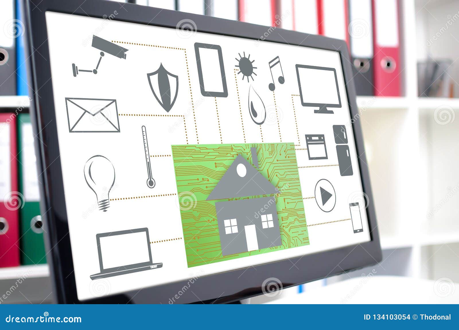 Home Automation Concept on a Computer Screen Stock Photo - Image of ...