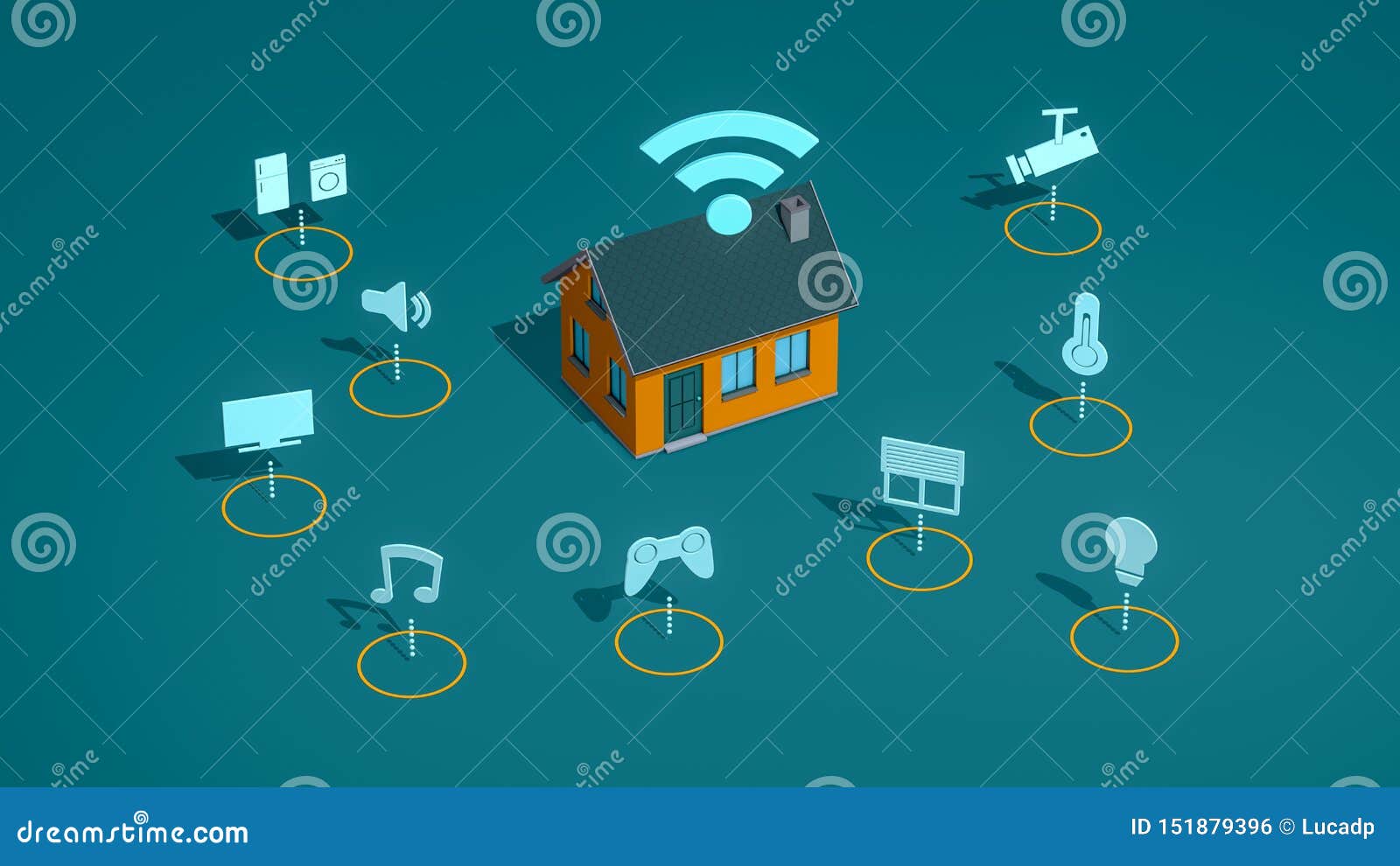 Home automation concept stock illustration. Illustration of device ...