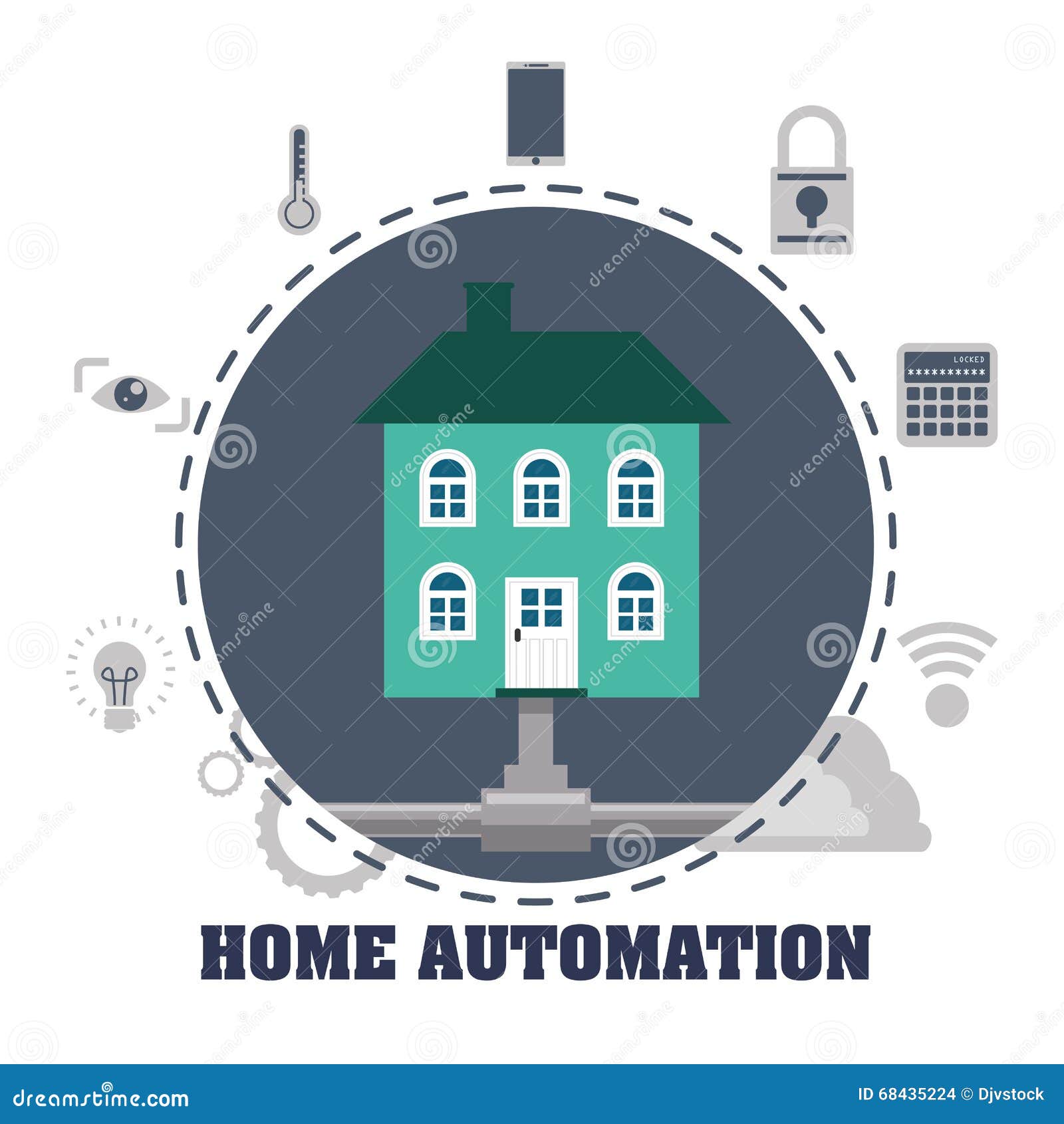 Home automation design stock vector. Illustration of design - 68435224