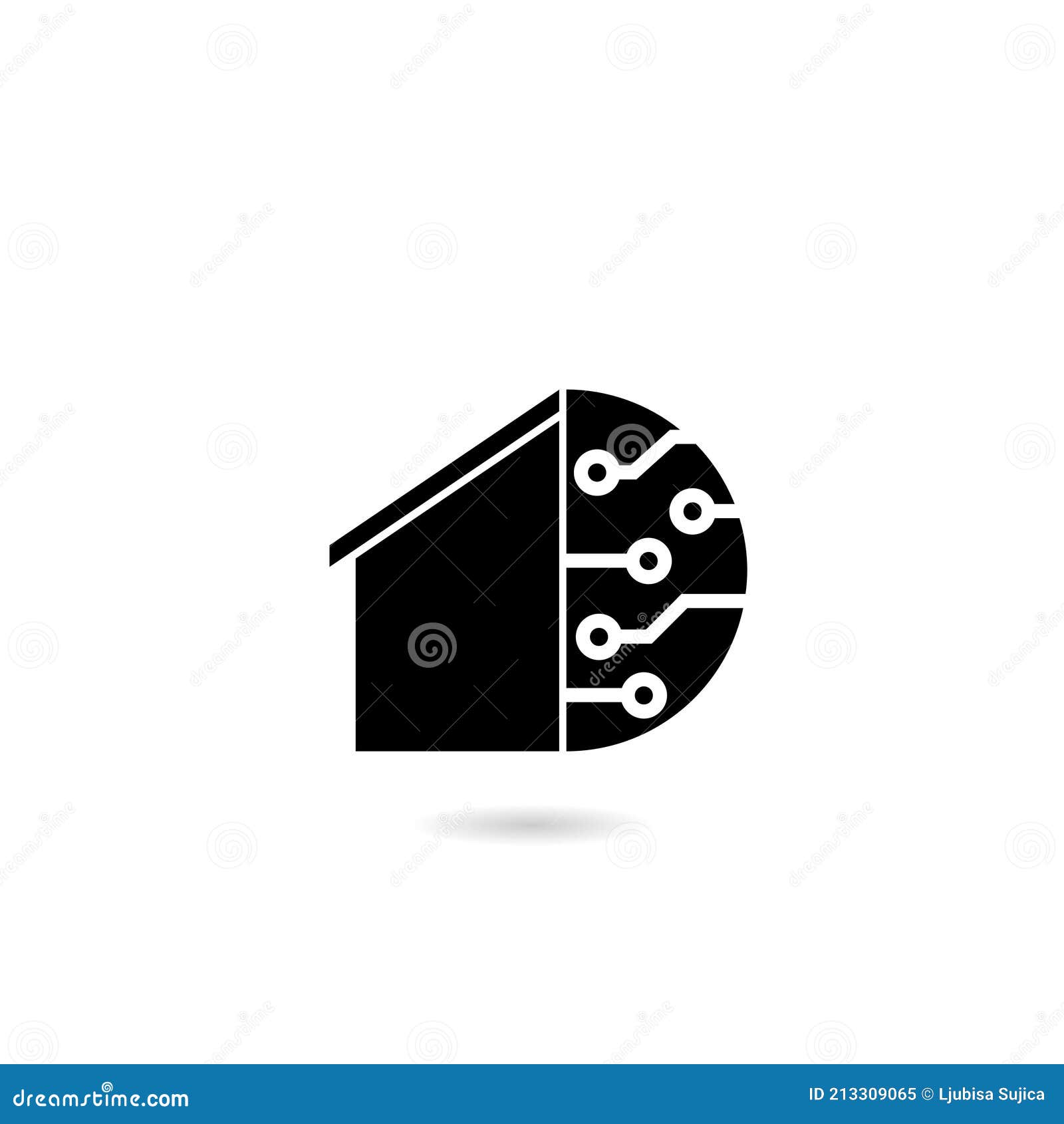 Home Automation Icon with Shadow Stock Vector - Illustration of digital ...