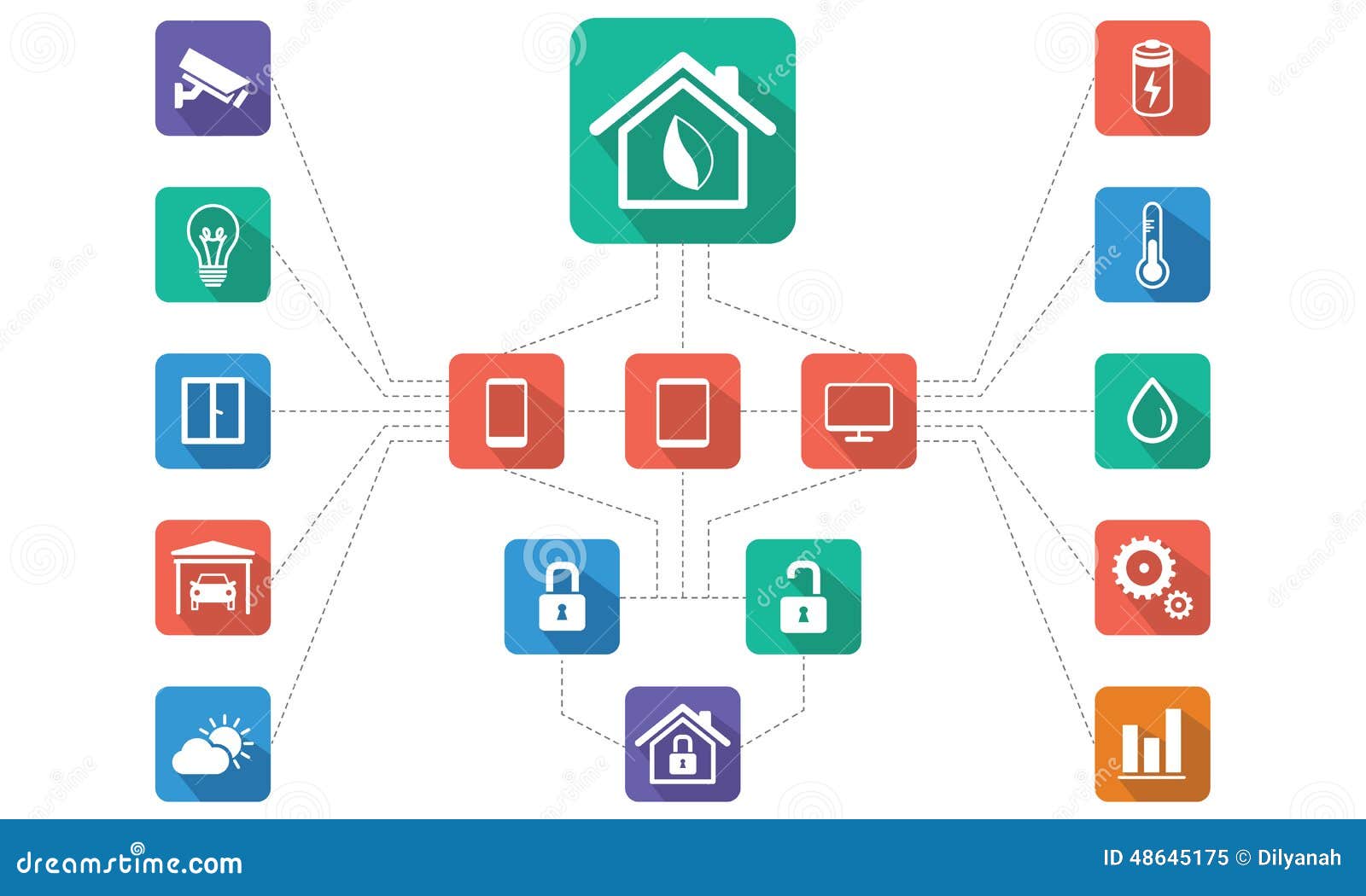 Home Automation,Smart Home Management Stock Vector - Illustration of ...