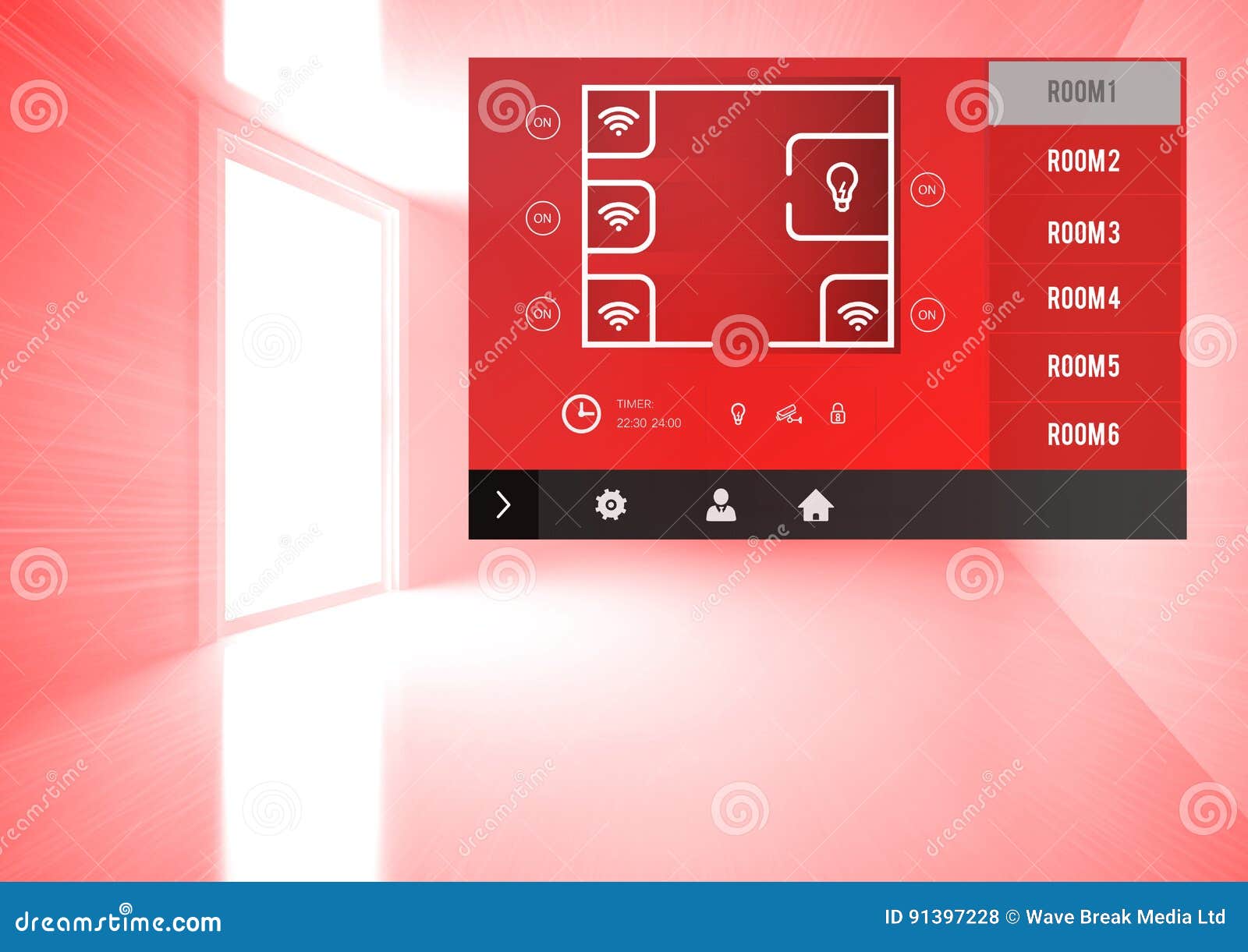 Home Automation System App Interface Stock Illustration - Illustration ...