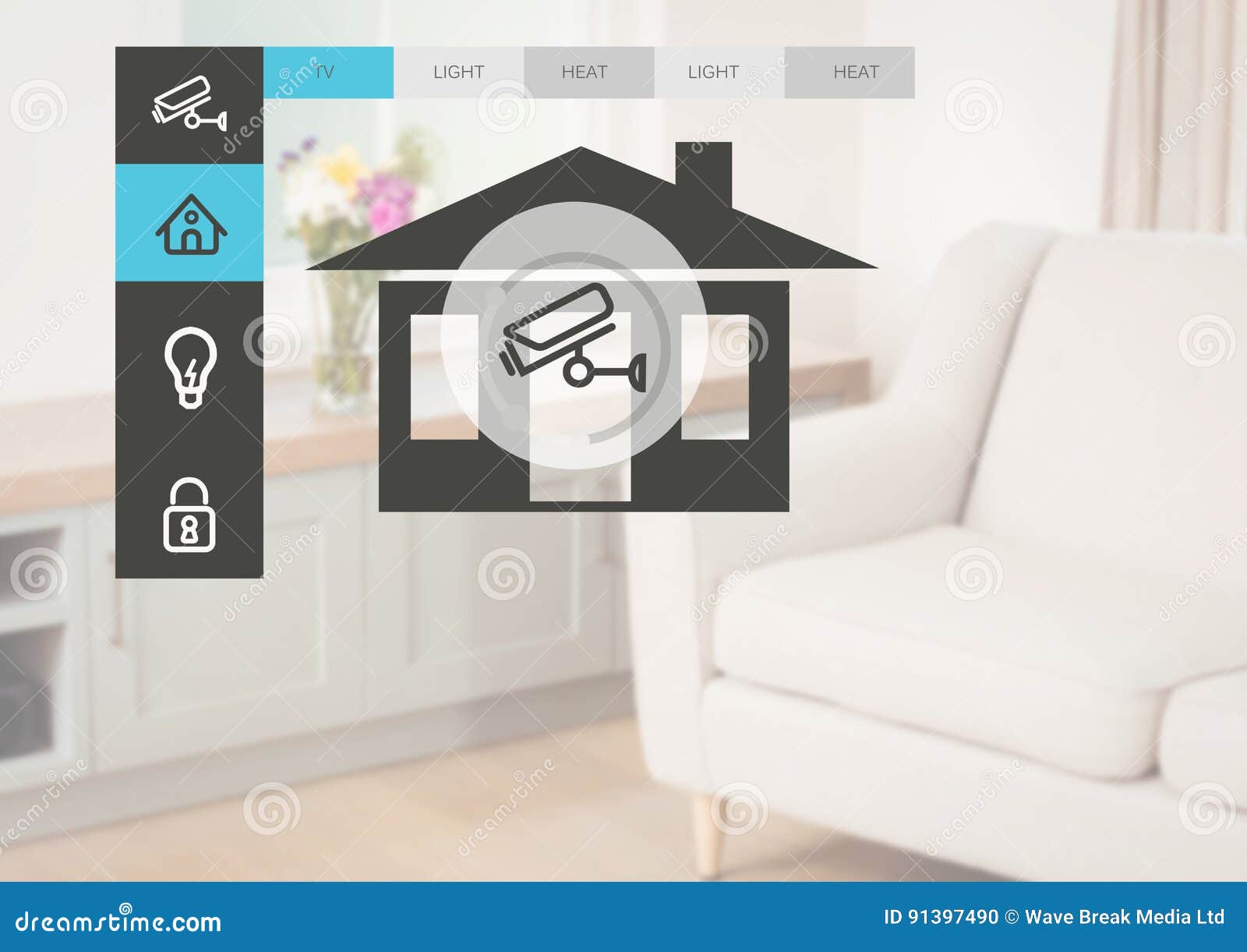 Home Automation System App Interface Stock Illustration - Illustration ...