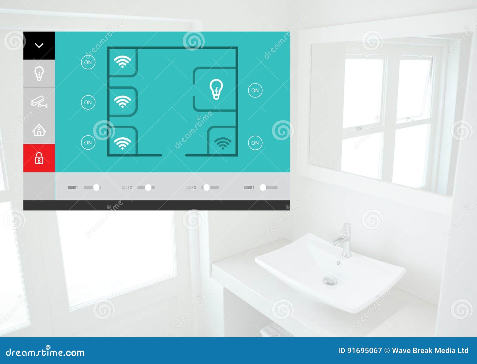 Home Automation System App Interface Stock Illustration - Illustration ...