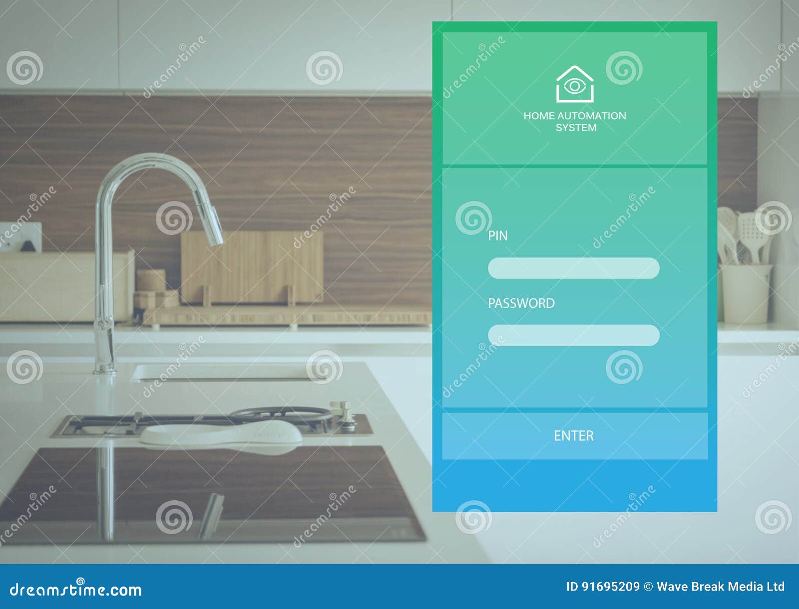Home Automation System App Interface Stock Illustration - Illustration ...