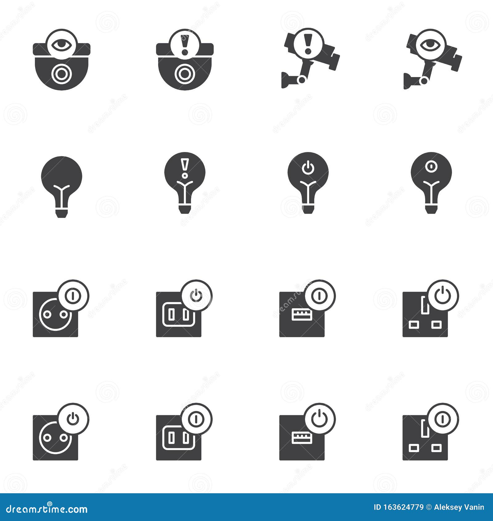 Home Automation System Vector Icons Set Stock Vector - Illustration of ...