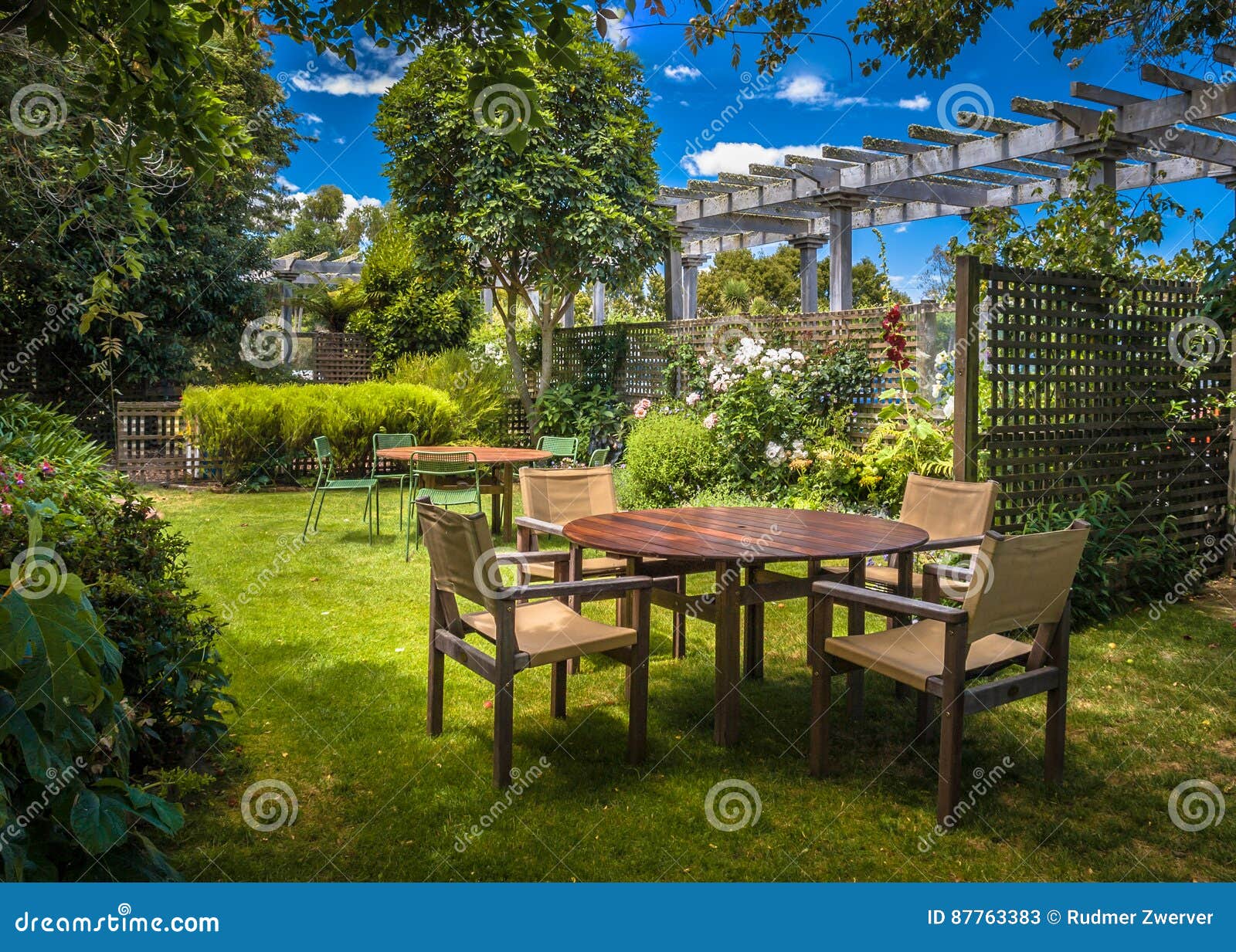 Home backyard garden stock image. Image of design, garden - 87763383