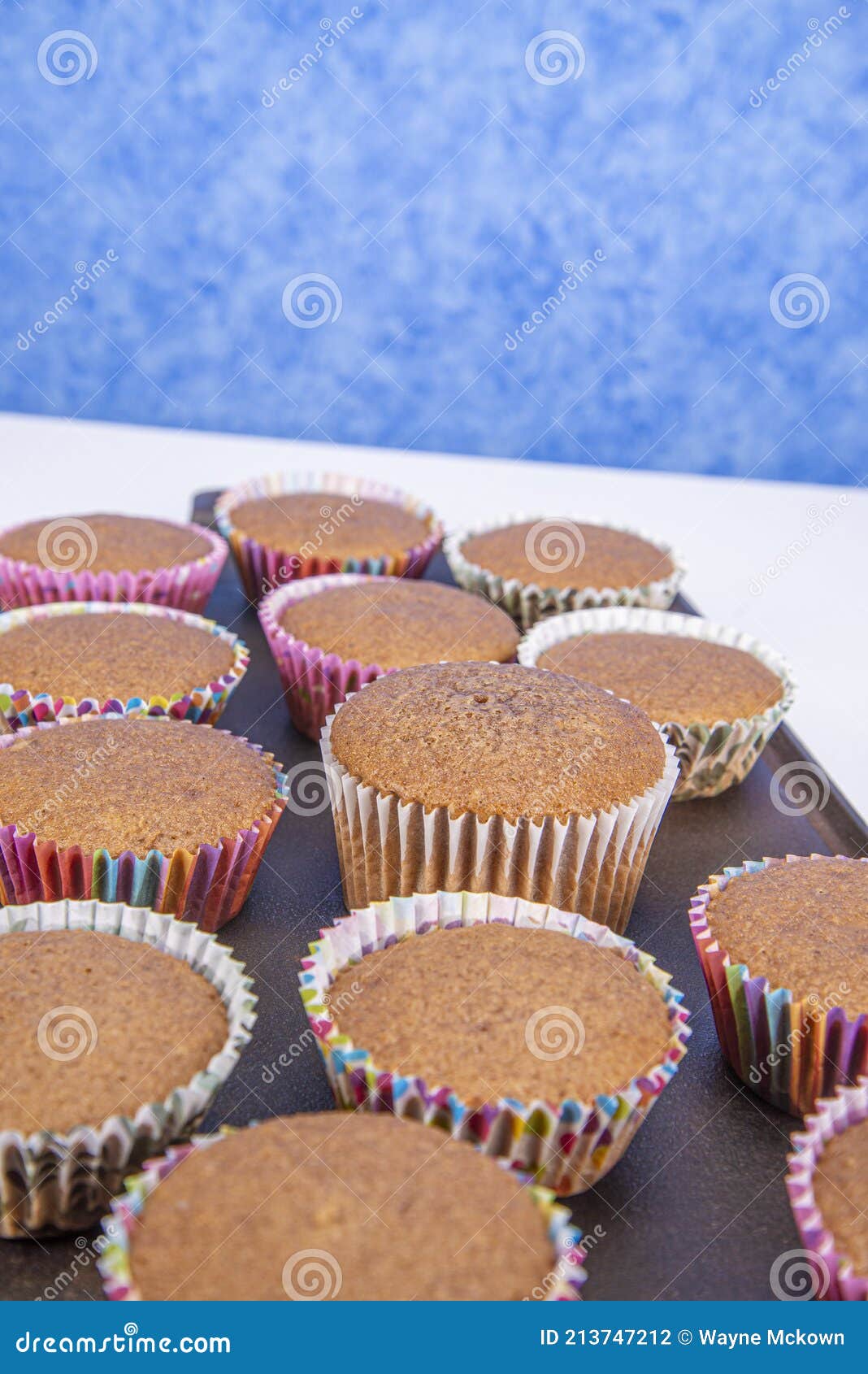 Home baked cupcakes stock photo. Image of baking, candles - 213747212