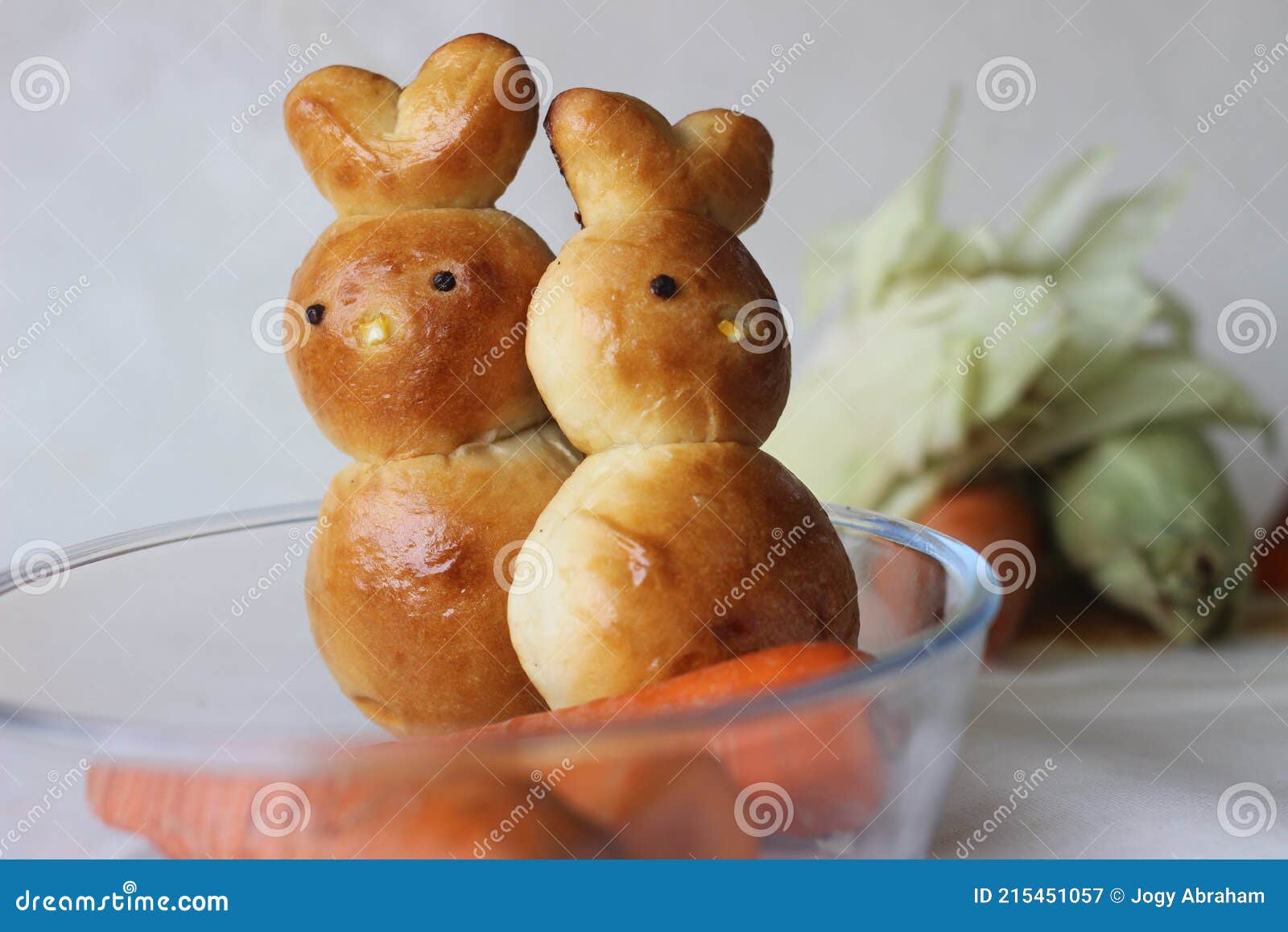 Home Baked Easter Bunny Bread Rolls. Buns Baked in the Shape of Bunny ...