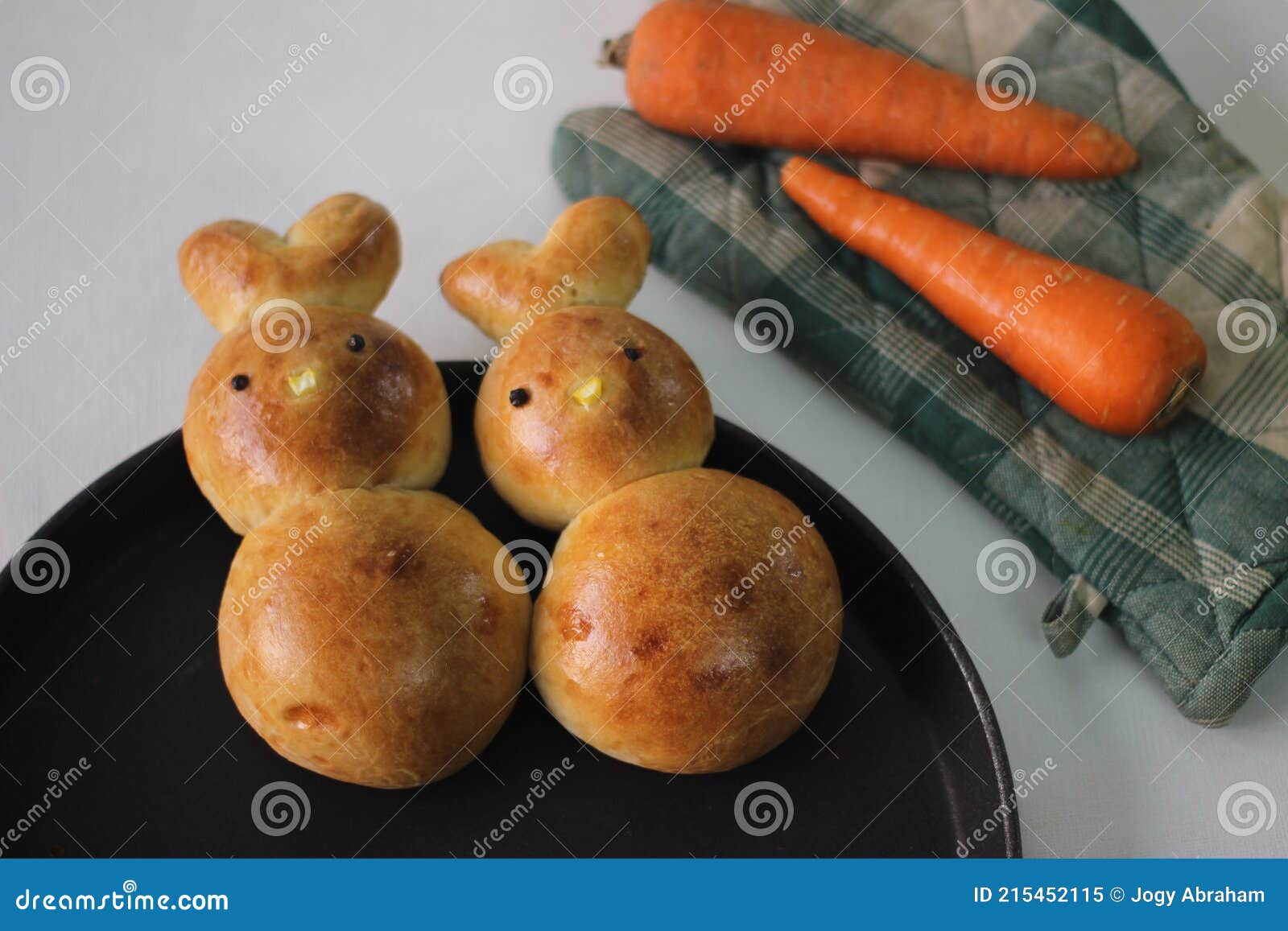 Home Baked Easter Bunny Bread Rolls. Buns Baked in the Shape of Bunny ...